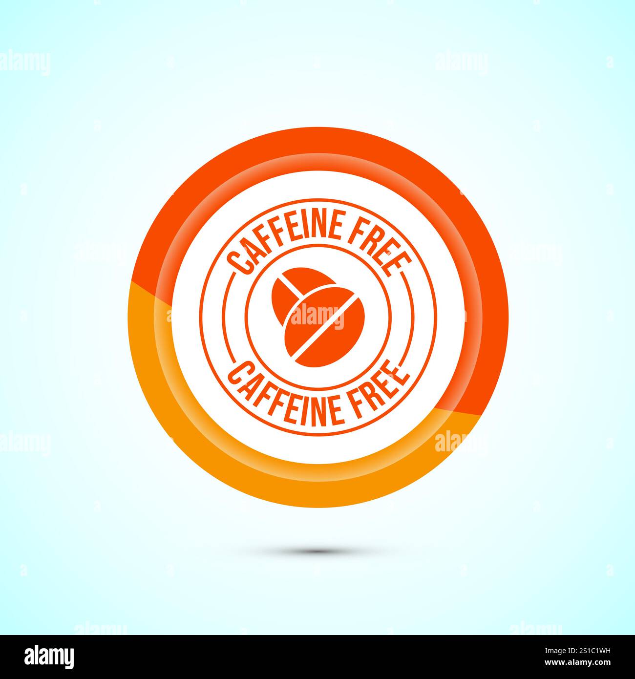 Caffeine free icon design illustration, No caffeine badge, sticker ...