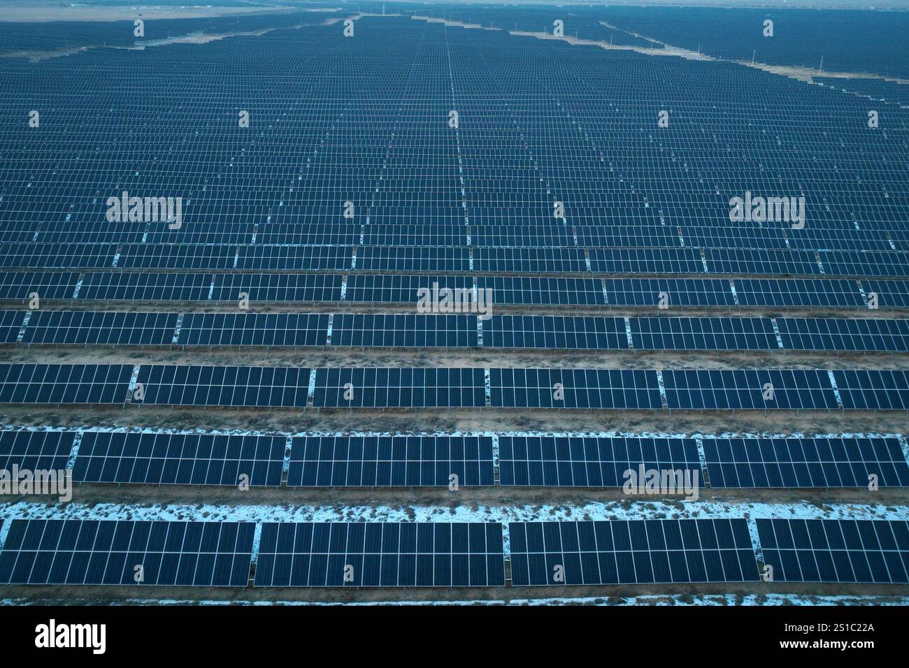 Yinchuan, China. 03rd Jan, 2025. Aerial photo of the 2 million kilowatt ...