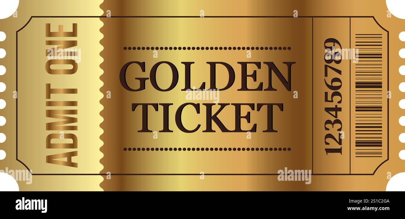 Golden raffle ticket Stock Vector Images - Alamy