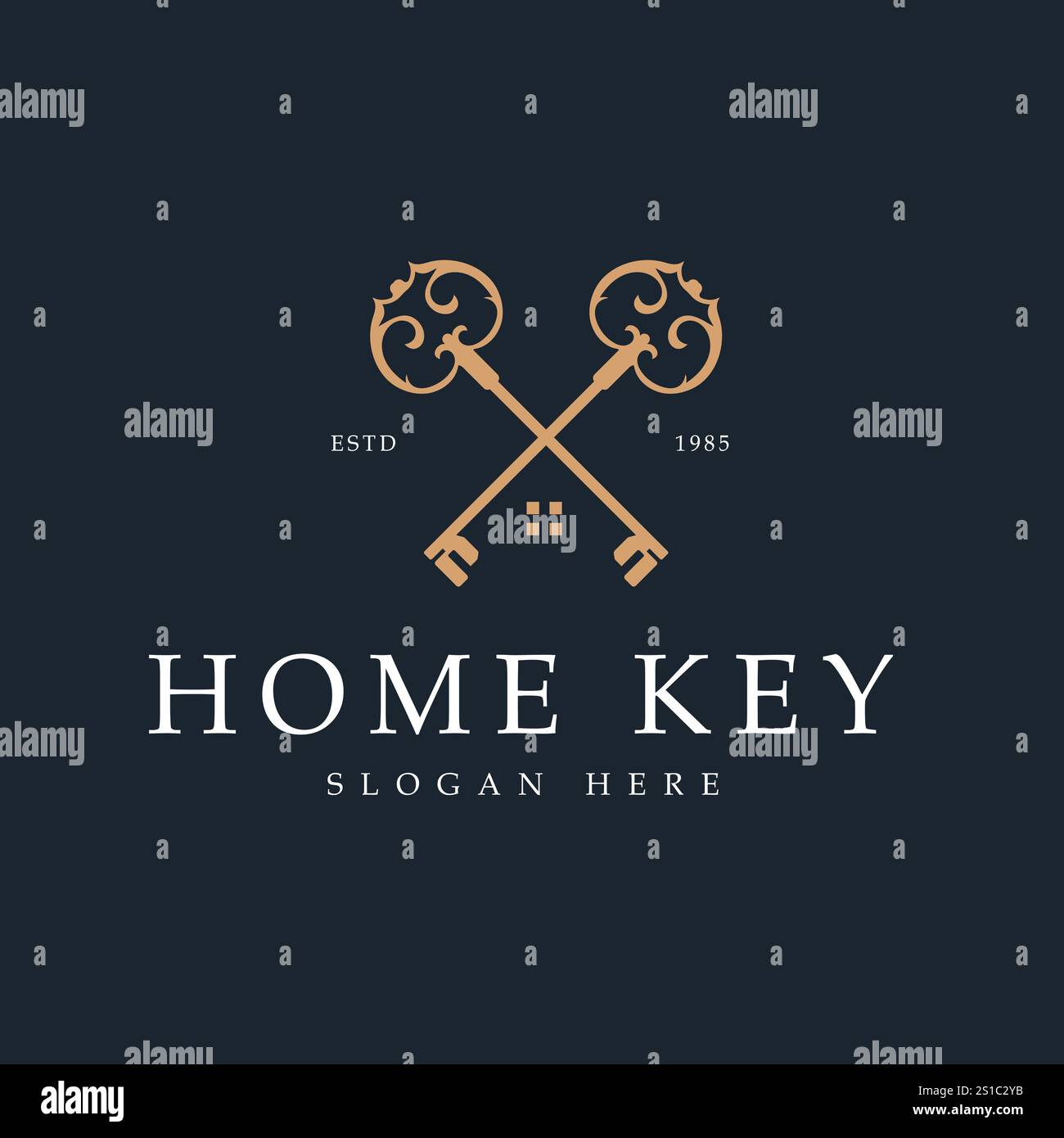 Home Security Design Simple Lock Logo Crossed Illustration Template ...