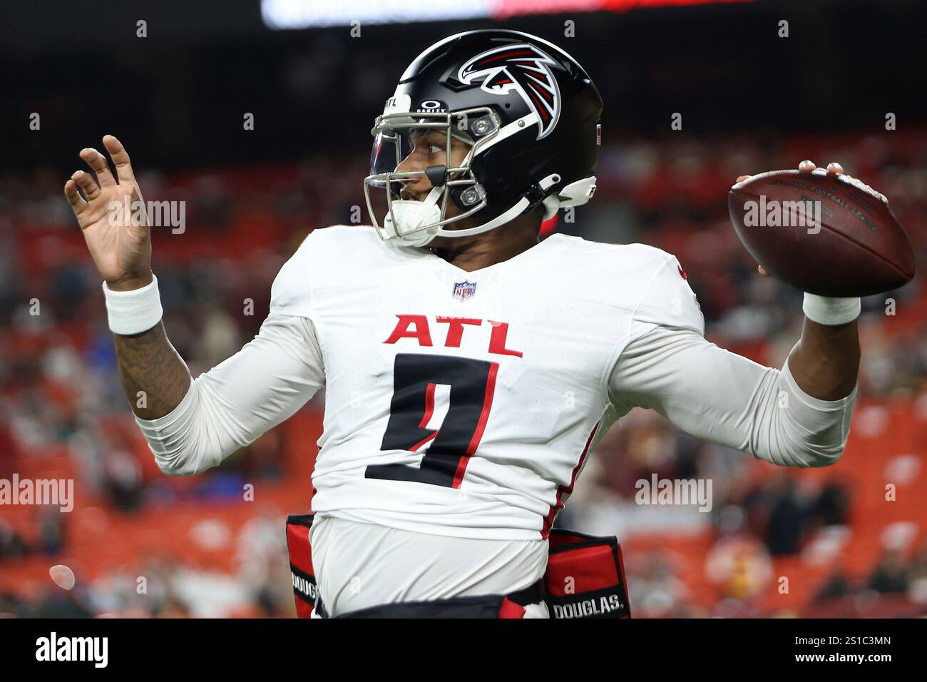 Atlanta Falcons quarterback Michael Penix Jr. (9) throws the ball ...