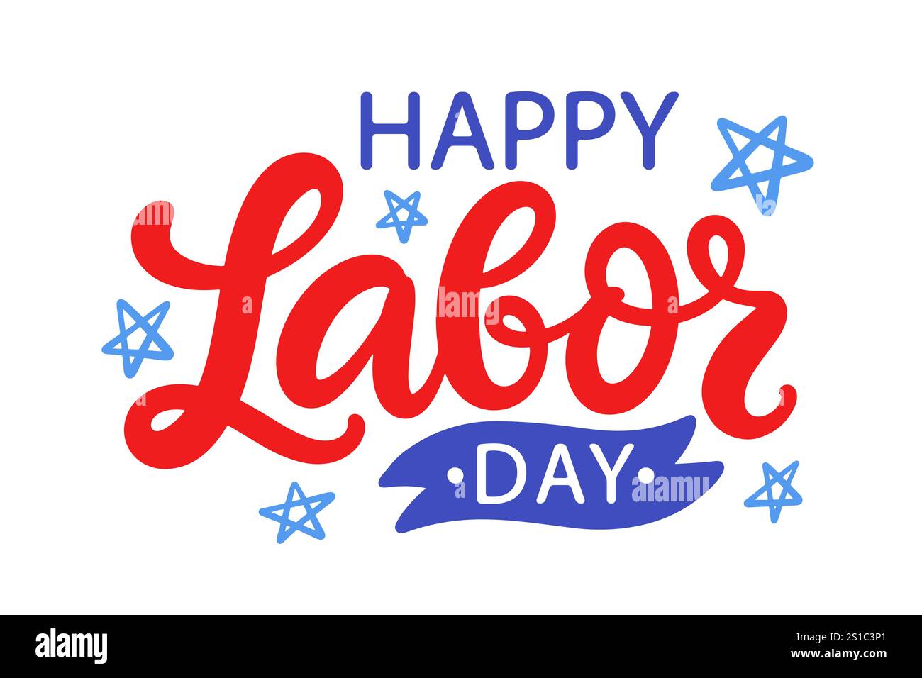 Happy Labor Day American Holiday Banner Lettering Stock Vector Image ...