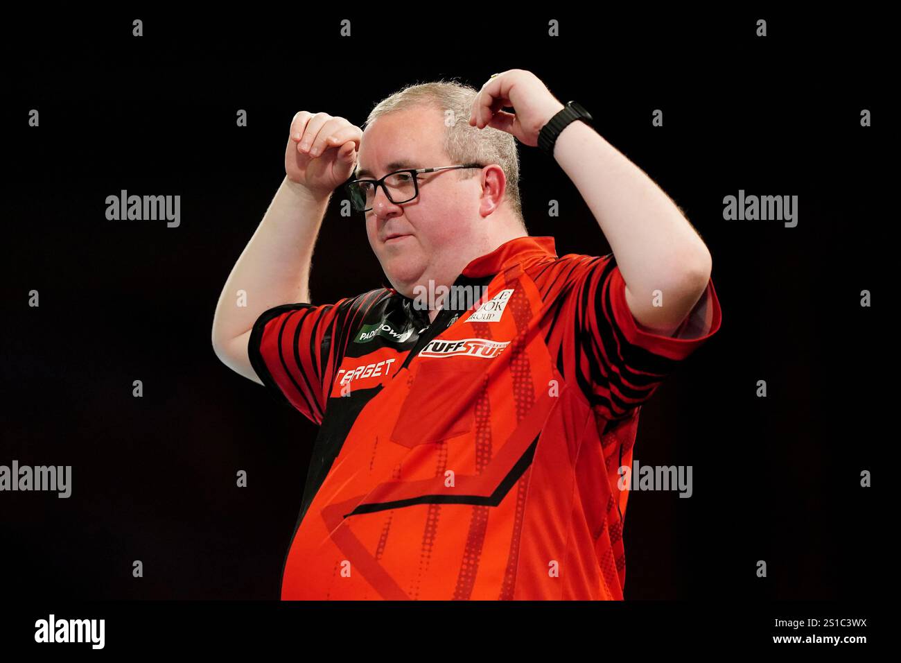 Stephen Bunting reacts during their semi-final match against Luke ...
