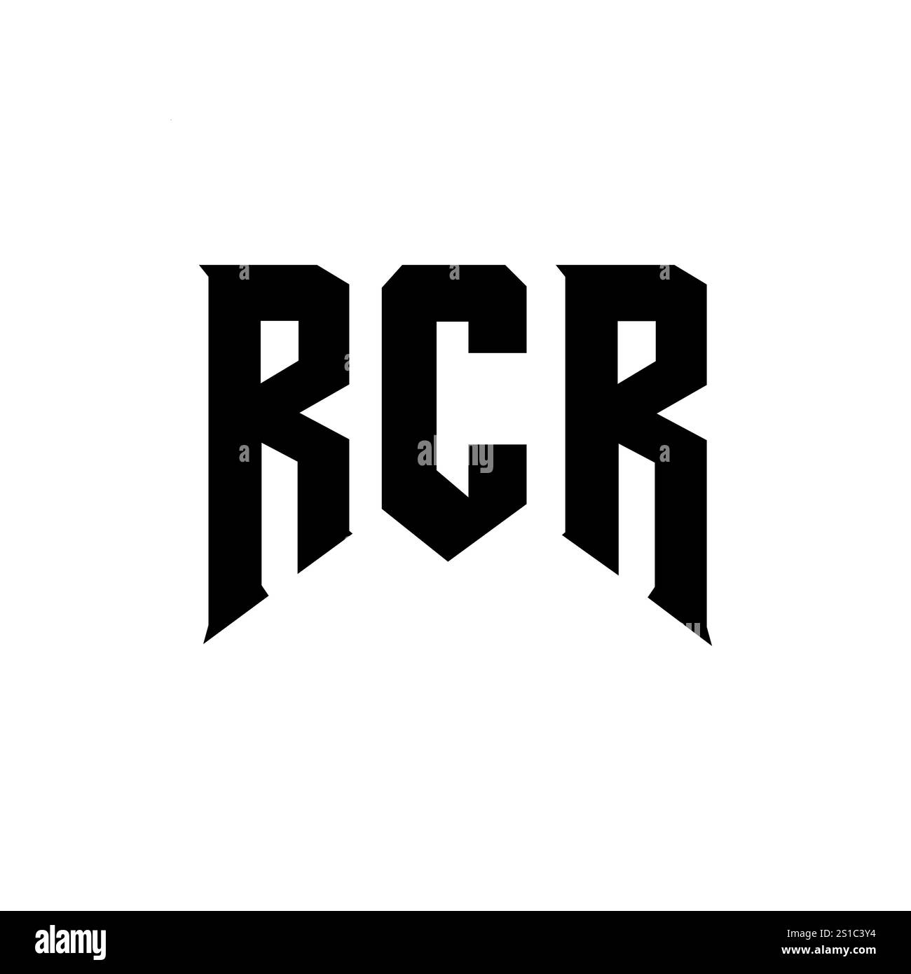 RCR letter logo design for technology company. RCR logo design black and white color combination ...