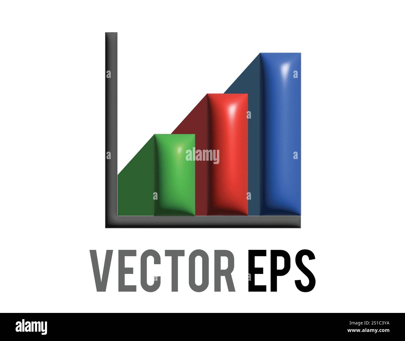 The 3D business presentation summary finance report bar chart icon ...