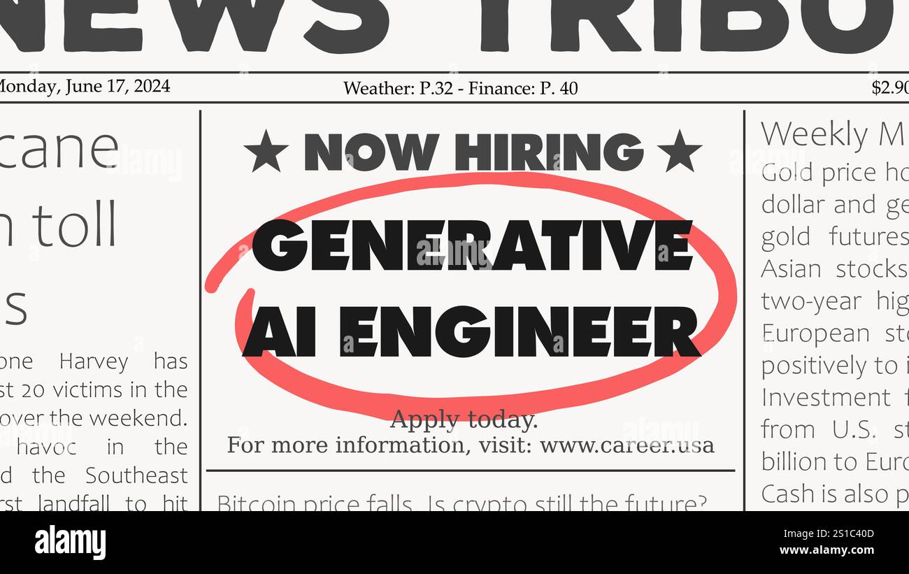 Generative AI engineer software development career. Recruitment offer ...