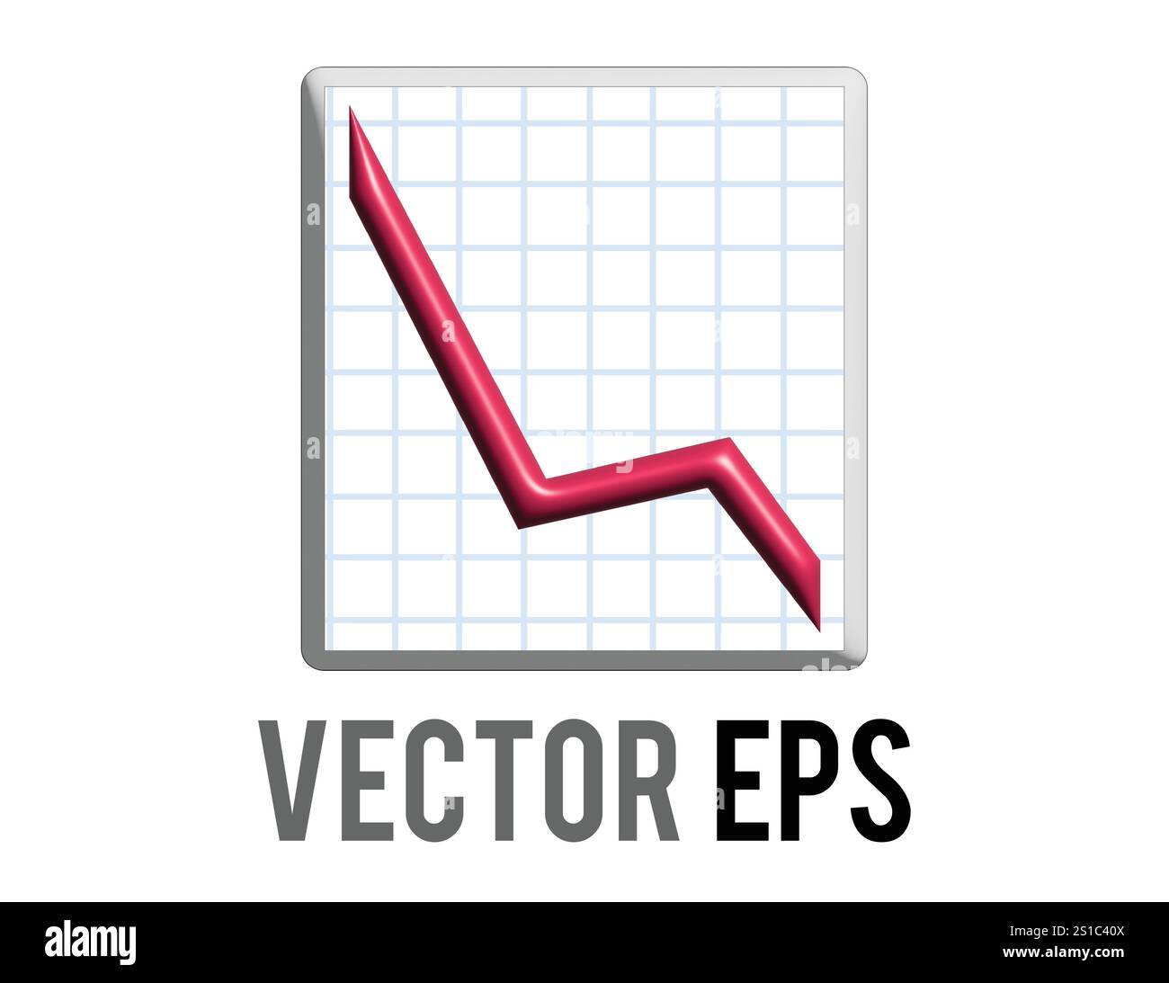 The 3D red business presentation summary finance report bar chart decreasing icon Stock Vector ...
