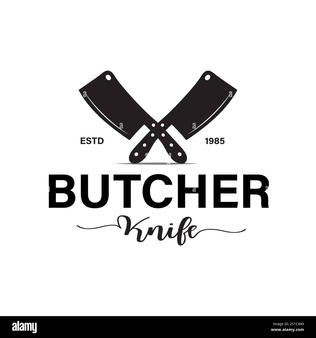 Retro Vintage Butcher Knife Design Cross Shaped for Butcher Meat ...