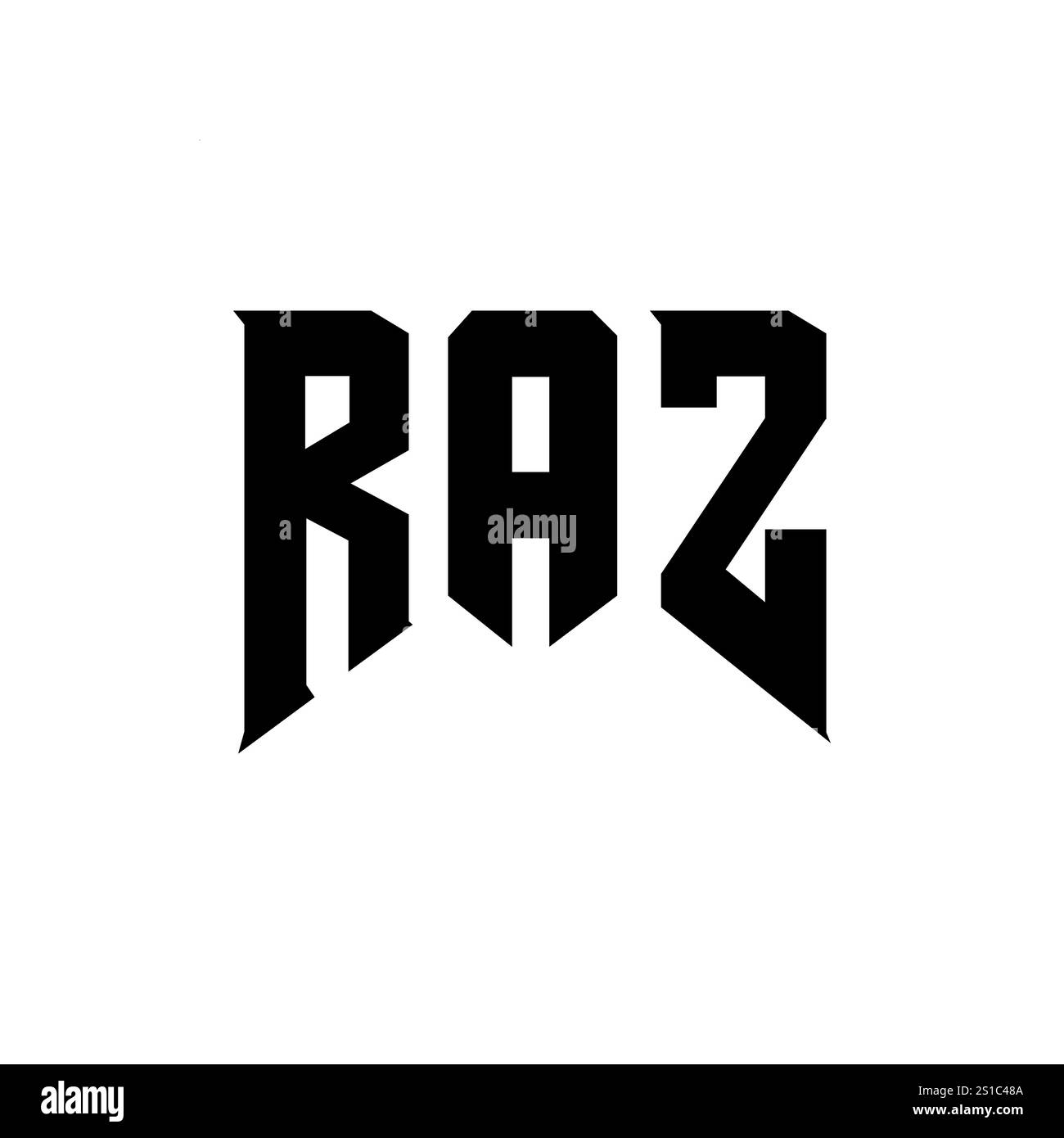 RAZ letter logo design for technology company. RAZ logo design black and white color combination ...