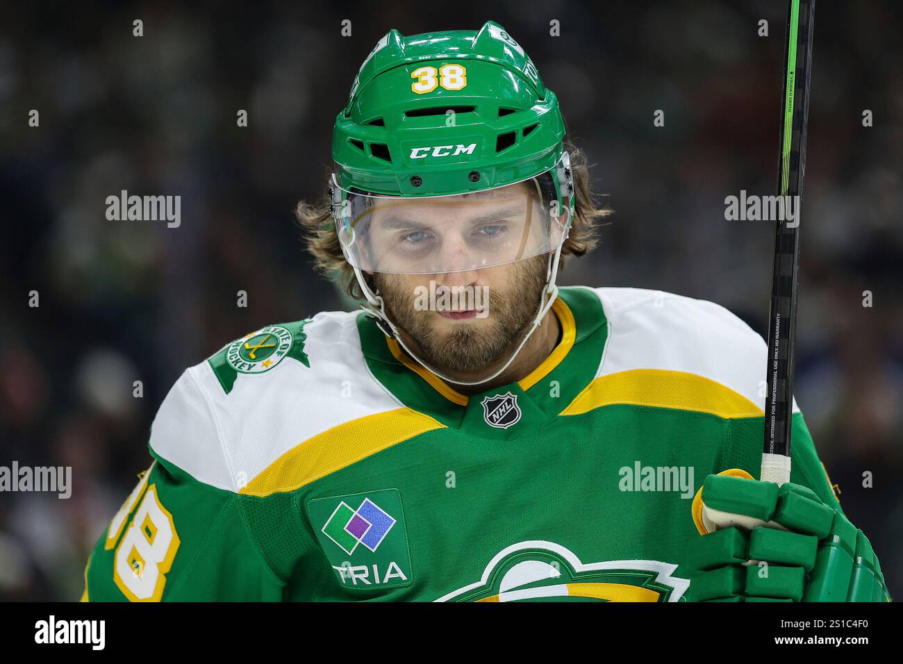 Minnesota Wild Right Wing Ryan Hartman 38 Looks On During The First