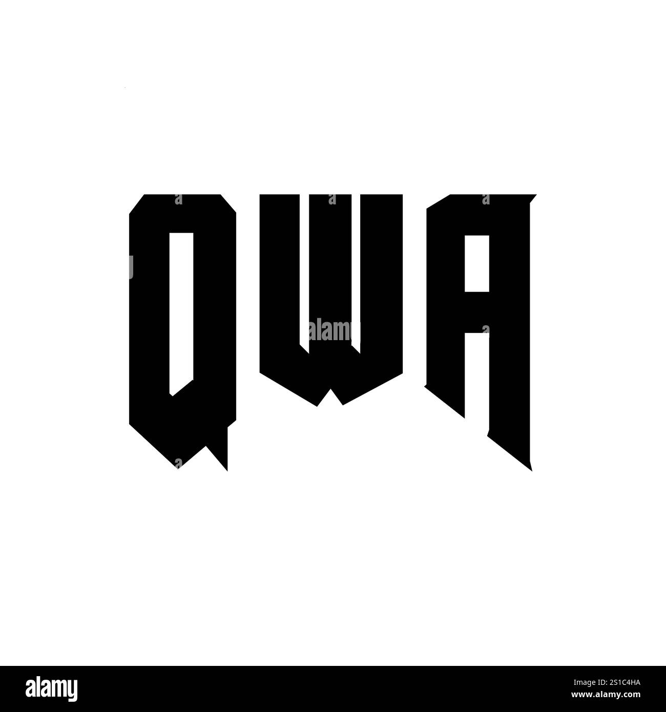 QWA letter logo design for technology company. QWA logo design black and white color combination ...
