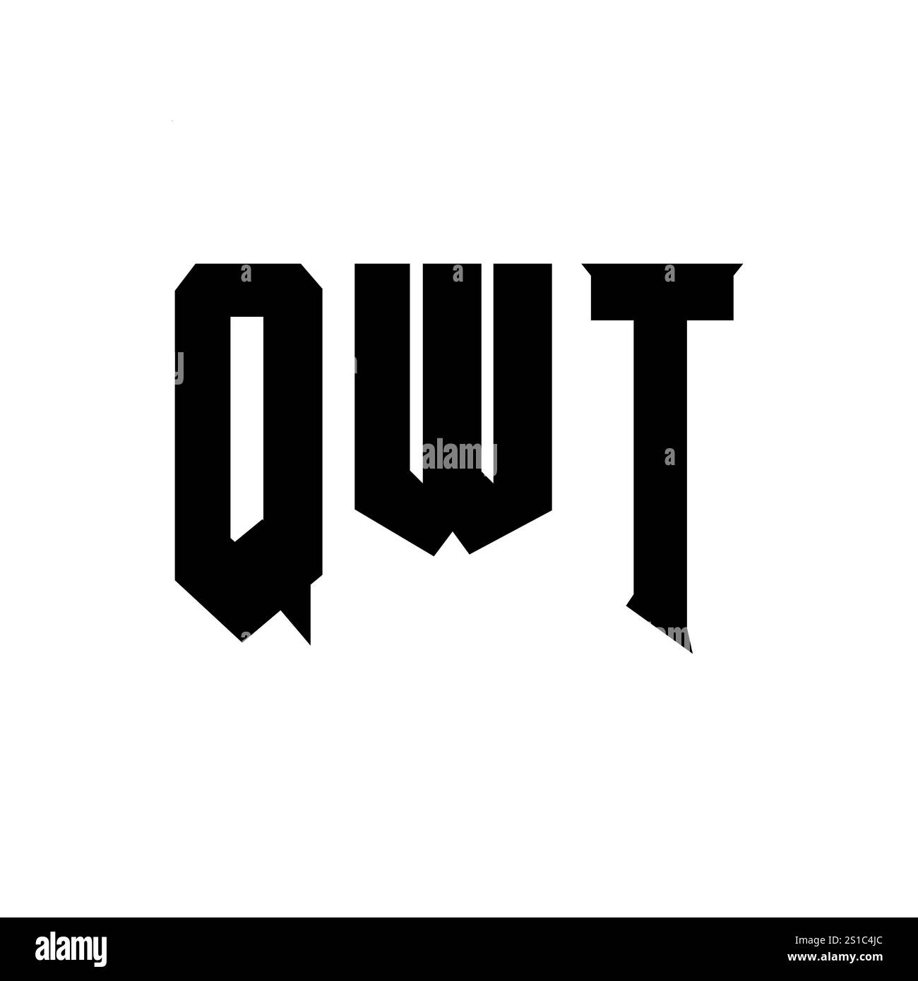 QWT letter logo design for technology company. QWT logo design black and white color combination ...