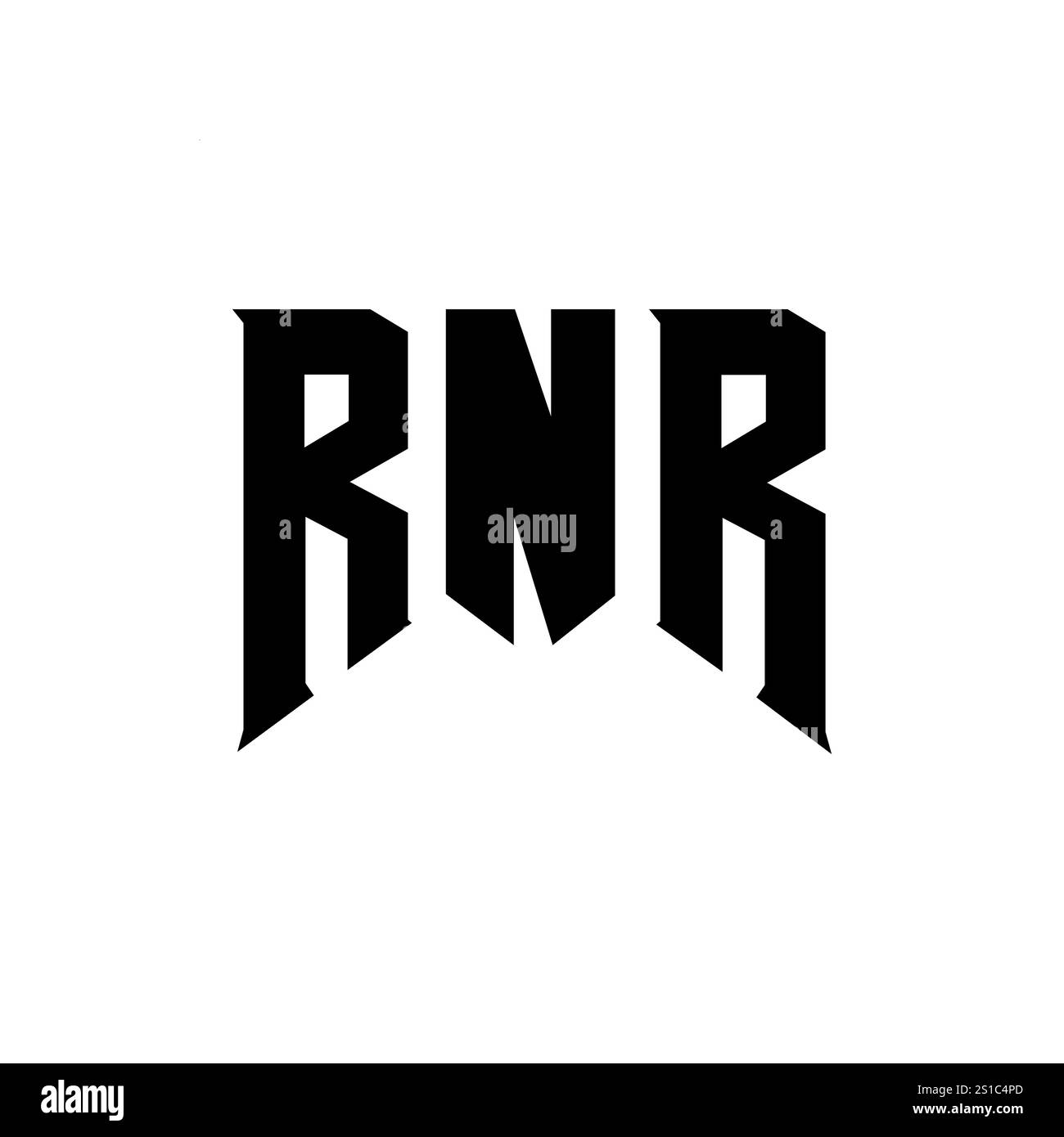 RNR letter logo design for technology company. RNR logo design black and white color combination ...
