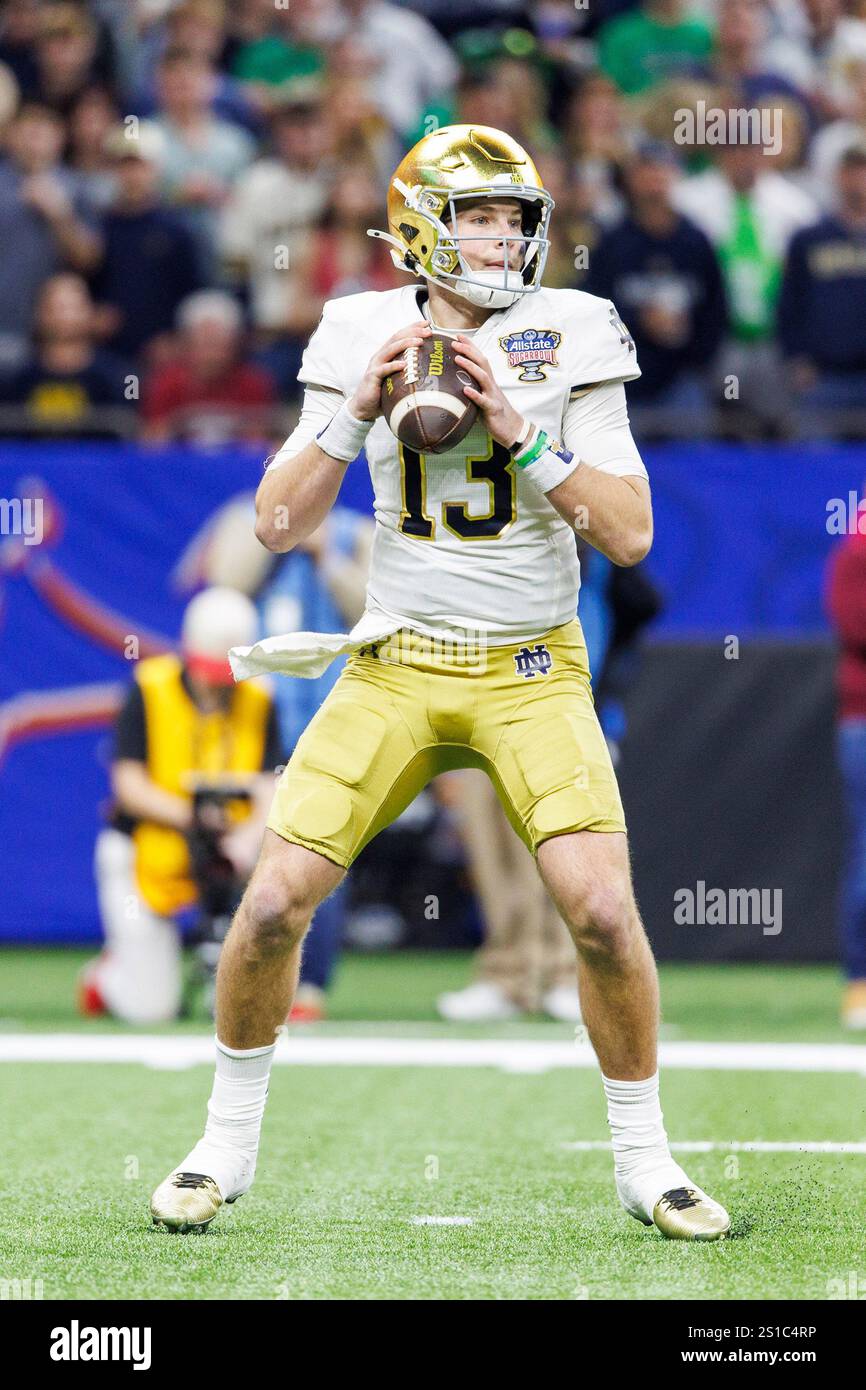 New Orleans, Louisiana, USA. 02nd Jan, 2025. Notre Dame quarterback ...