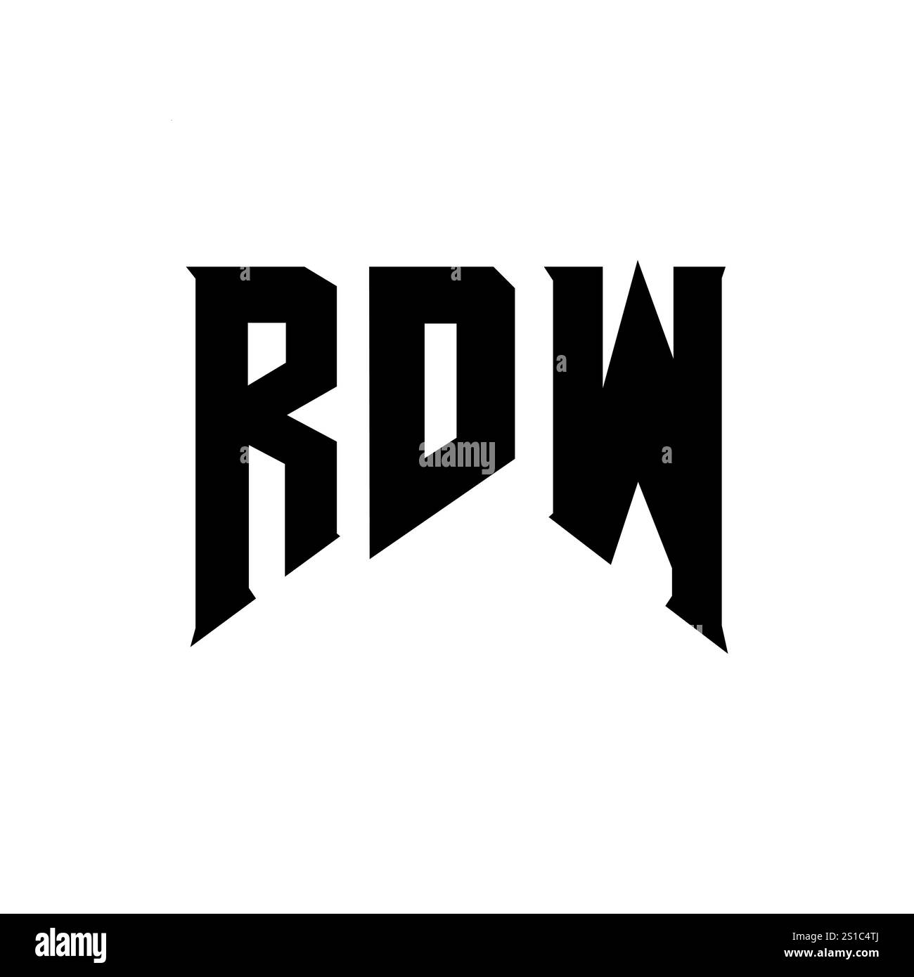 RDW letter logo design for technology company. RDW logo design black and white color combination ...