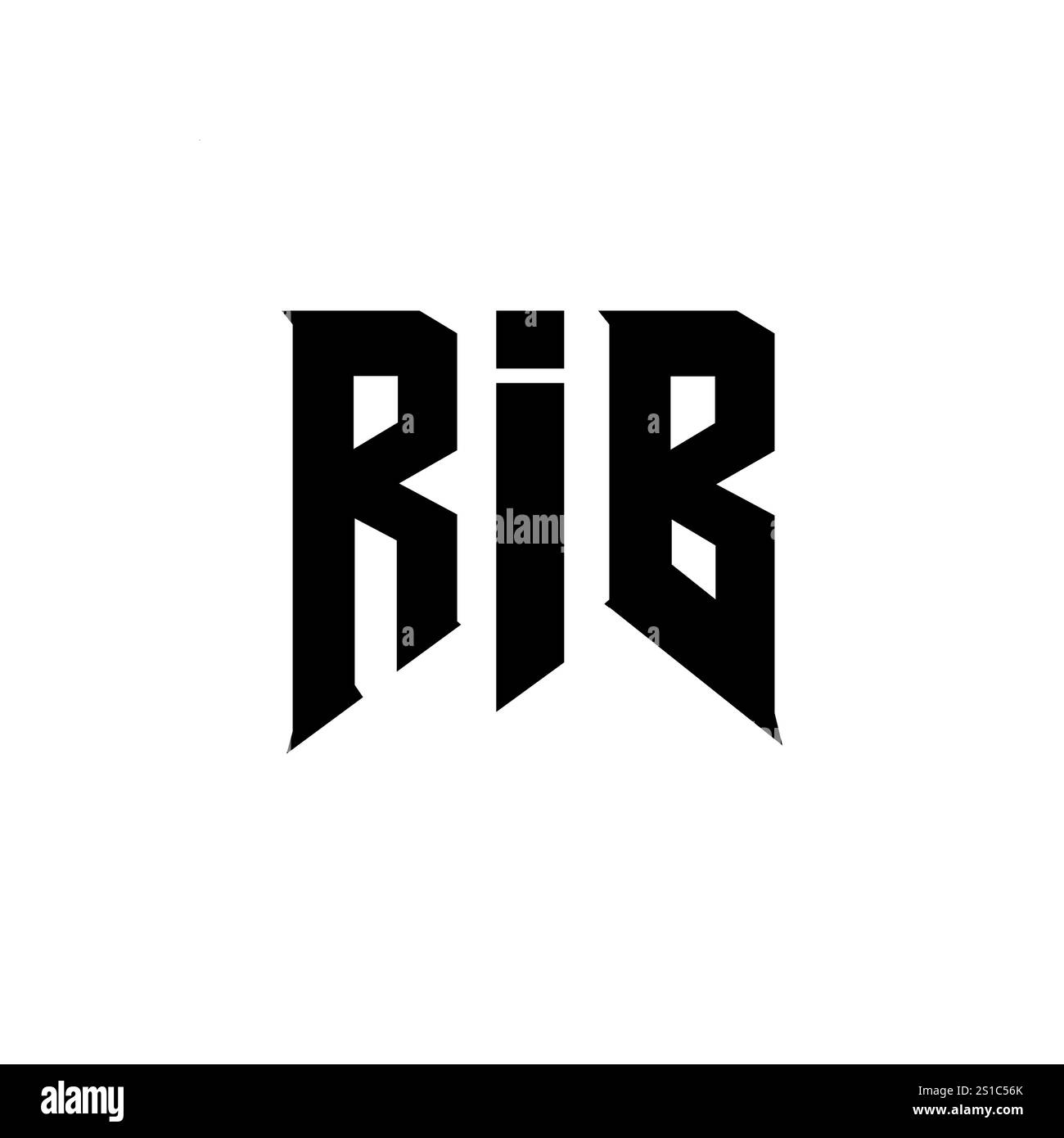 RIB letter logo design for technology company. RIB logo design black ...