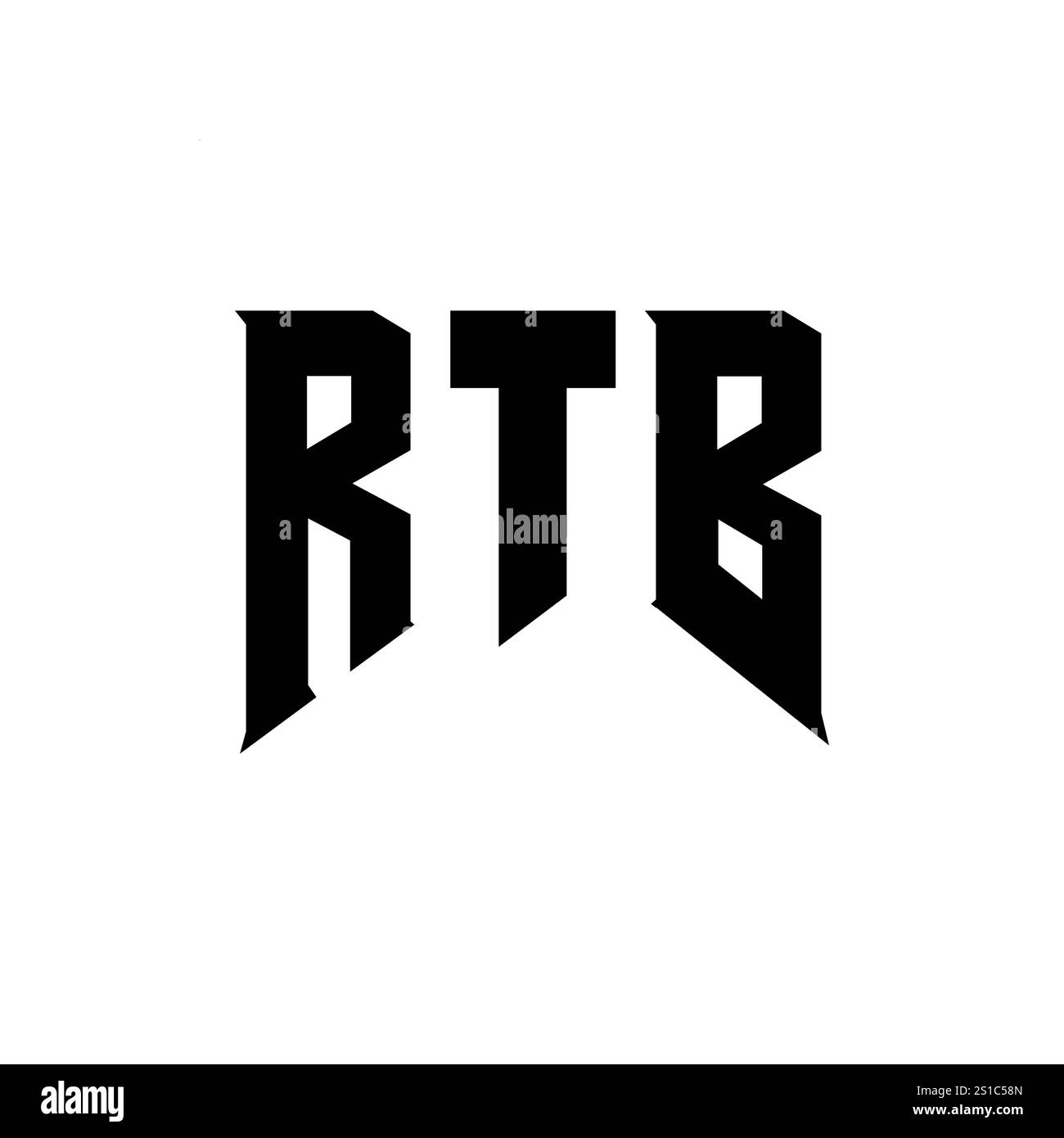 RTB letter logo design for technology company. RTB logo design black and white color combination ...