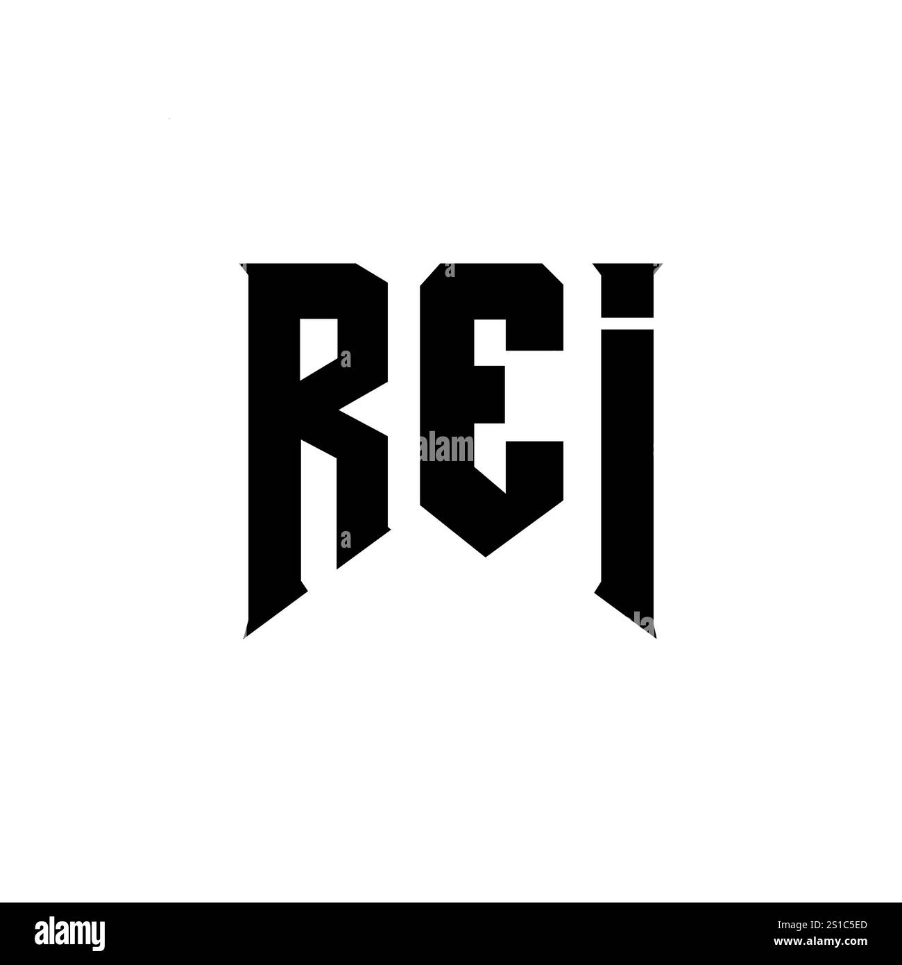 REI letter logo design for technology company. REI logo design black and white color combination ...