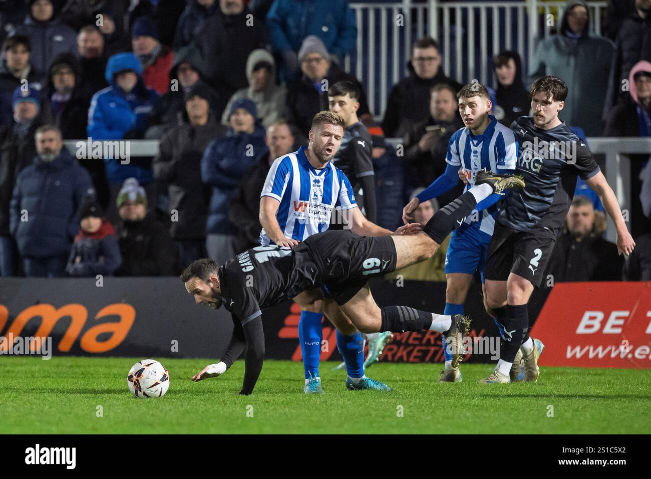 Nicky Featherstone of Hartlepool United battles with Oldham Athletic's ...