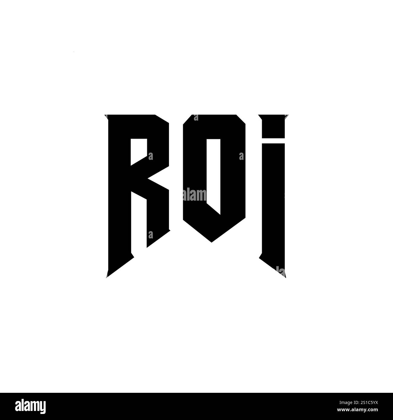 ROI letter logo design for technology company. ROI logo design black and white color combination ...