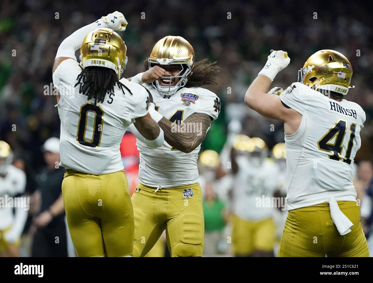 New Orleans, United States. 02nd Jan, 2025. Notre Dame defensive ...