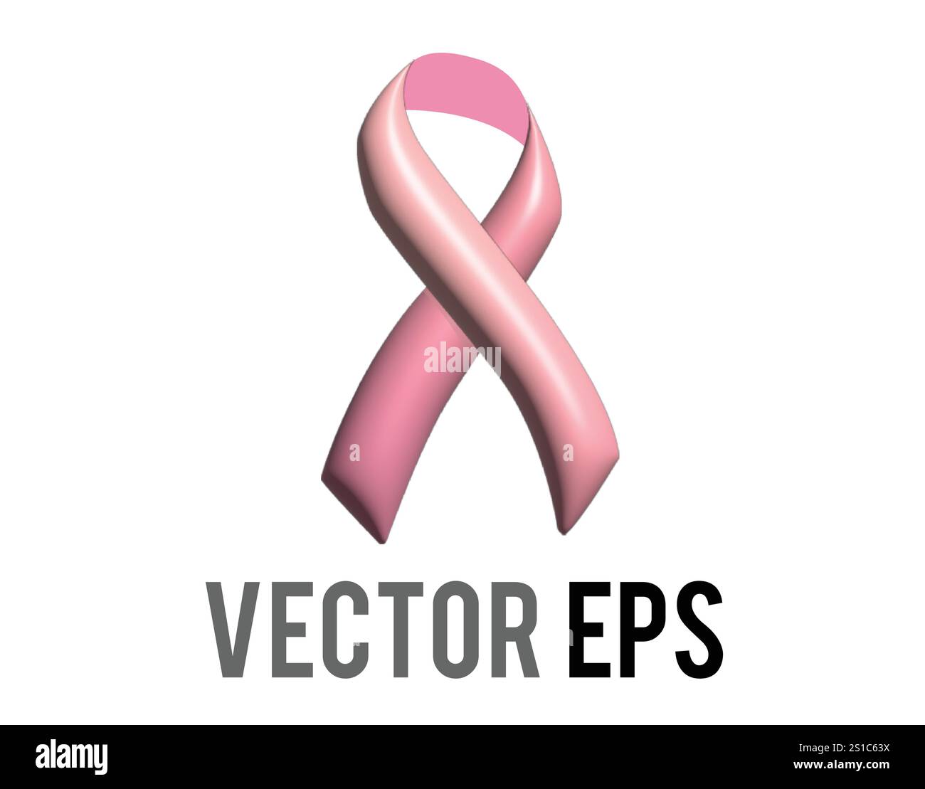 The isolated 3D pink awareness ribbon badge icon, worn to show support ...