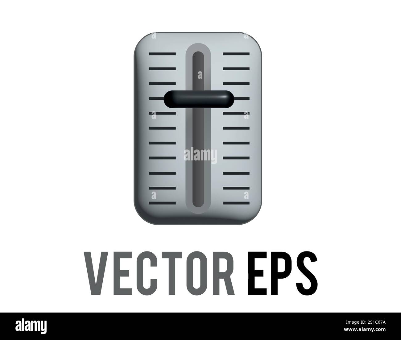 The isolated 3D isolated black level slider controller grey sound ...