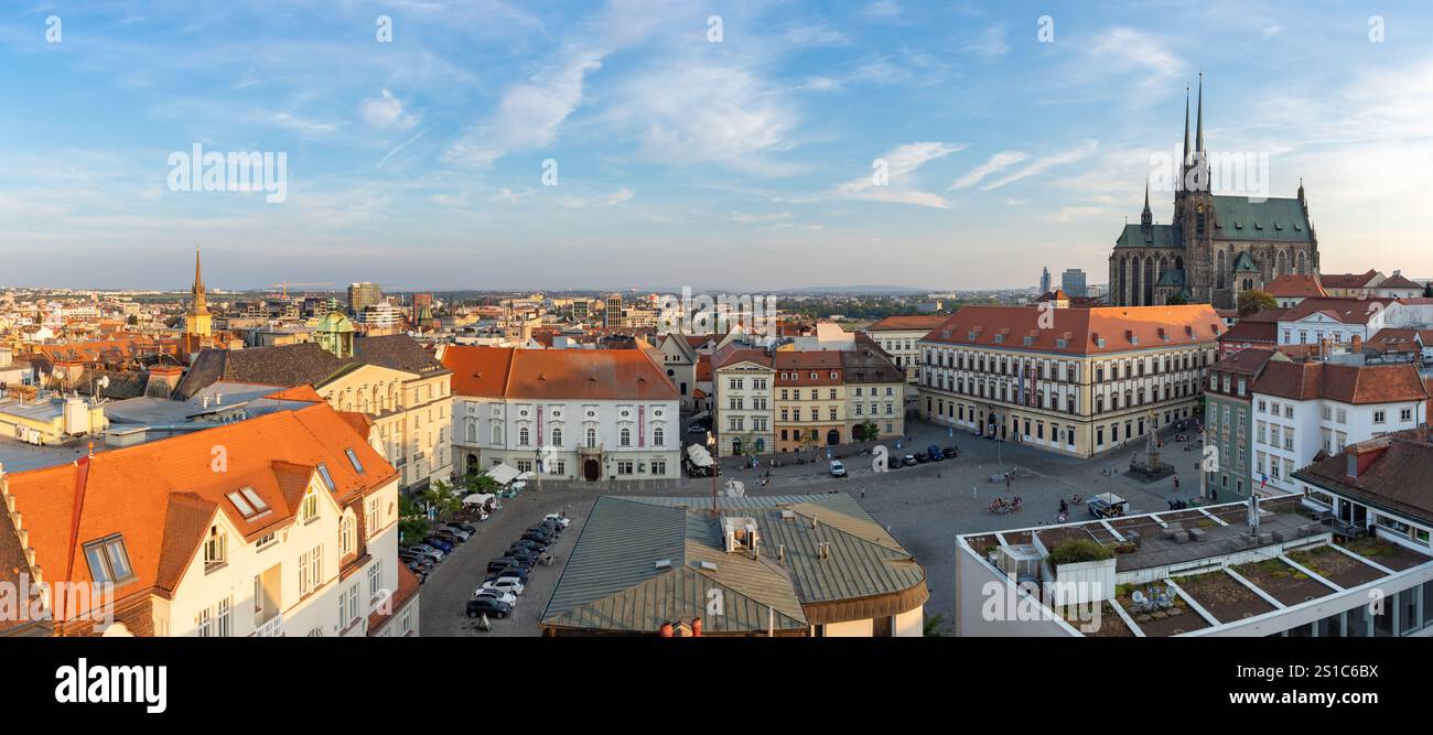 A panorama picture of the Cabbage Market Square of Brno, with the ...