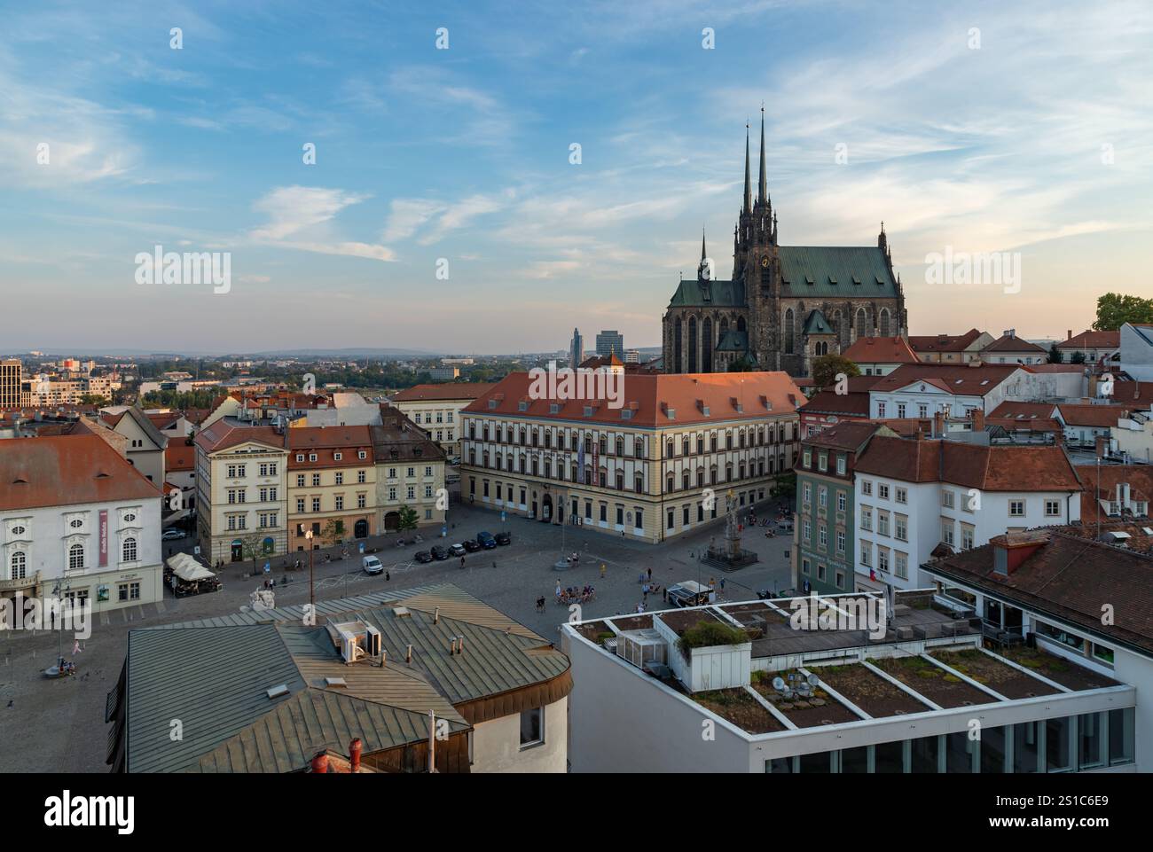 A picture of the Cabbage Market Square of Brno, with the Cathedral of ...