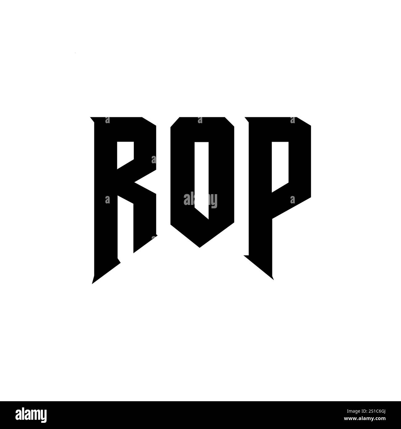 ROP letter logo design for technology company. ROP logo design black ...