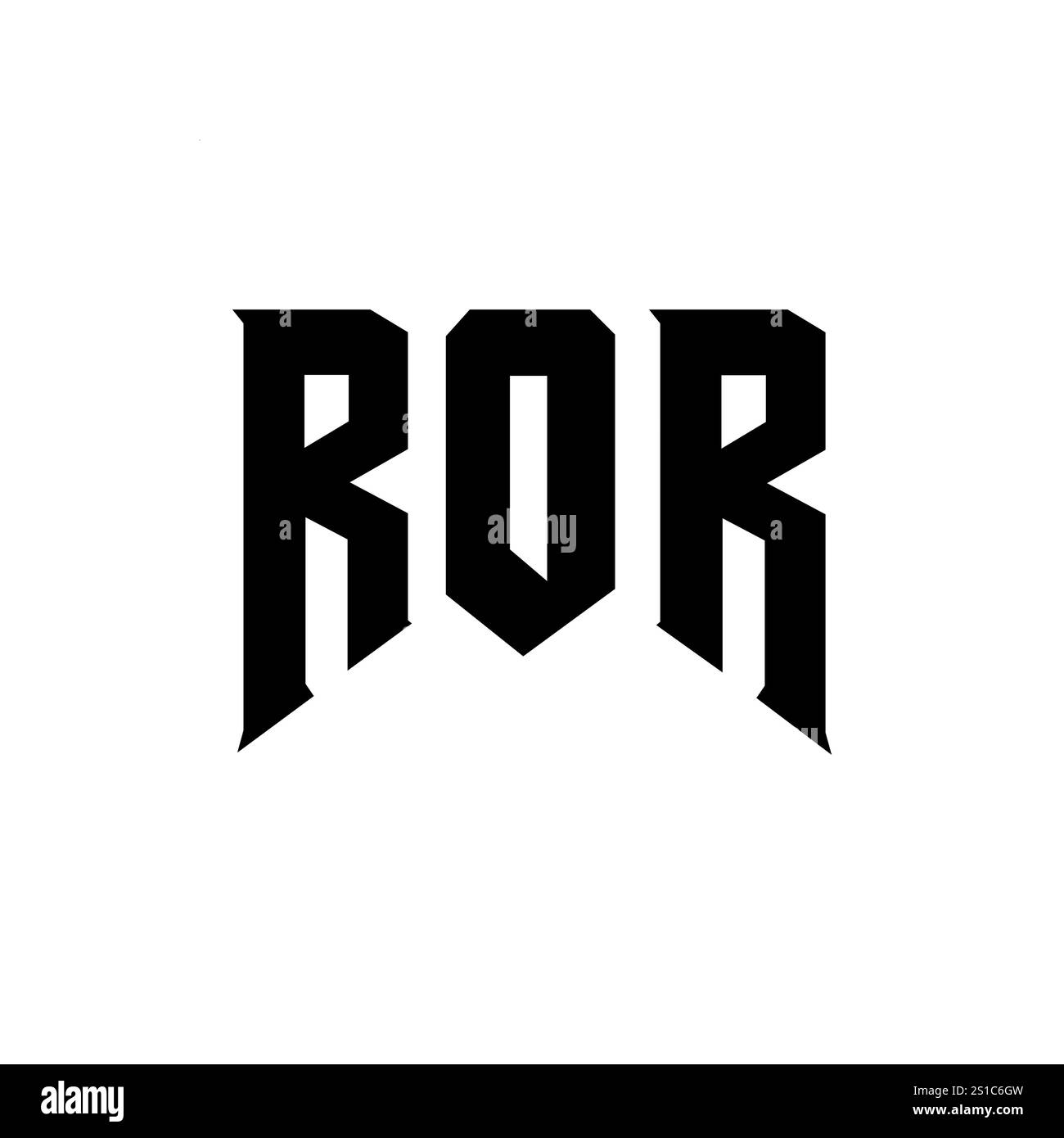 ROR Letter Logo Design For Technology Company ROR Logo Design Black