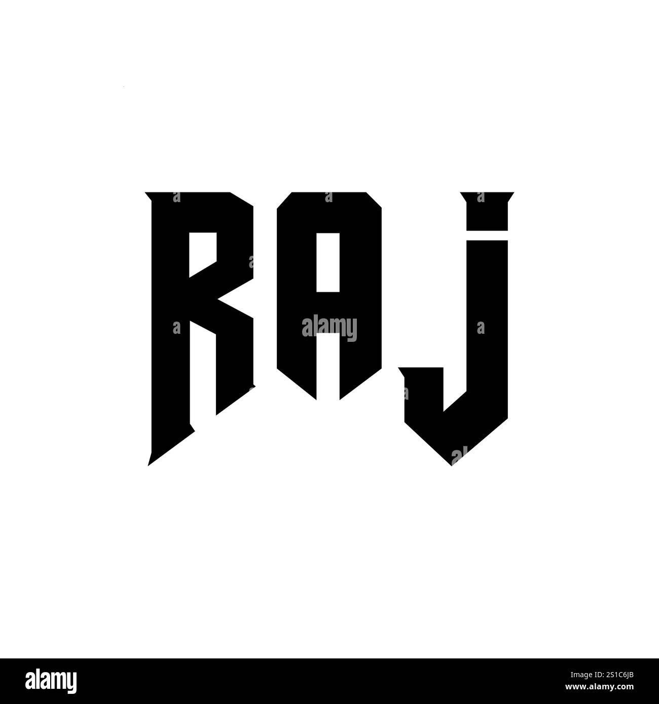 RAJ letter logo design for technology company. RAJ logo design black ...