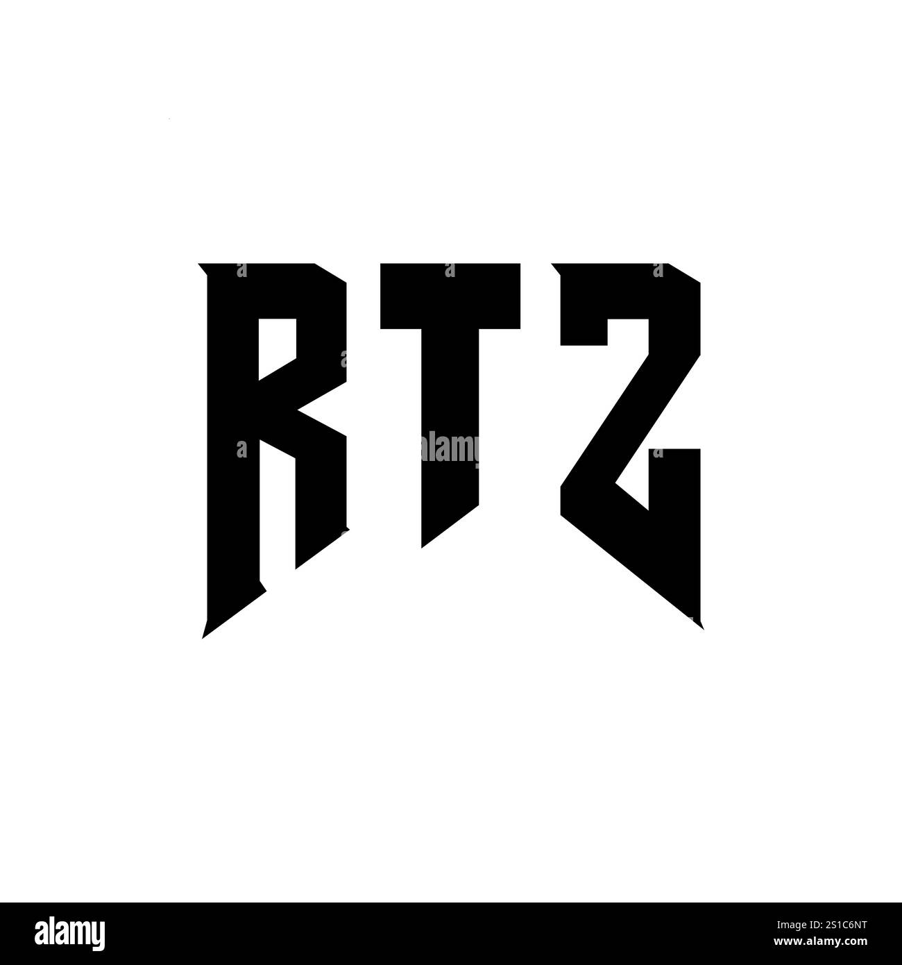RTZ letter logo design for technology company. RTZ logo design black and white color combination ...
