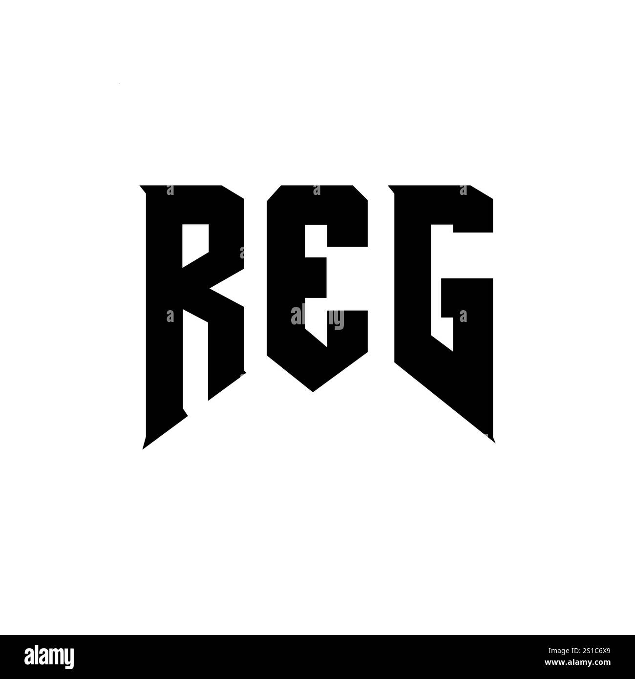 REG letter logo design for technology company. REG logo design black ...