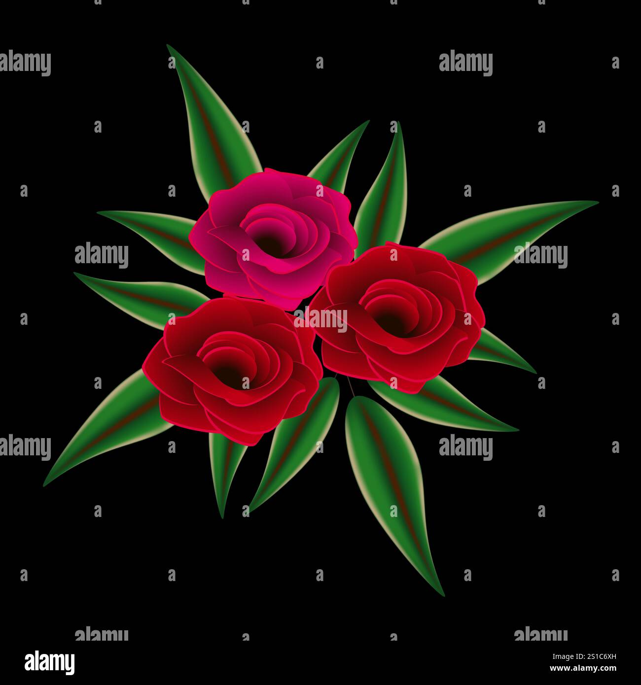 Three stylized leaves Stock Vector Images - Alamy