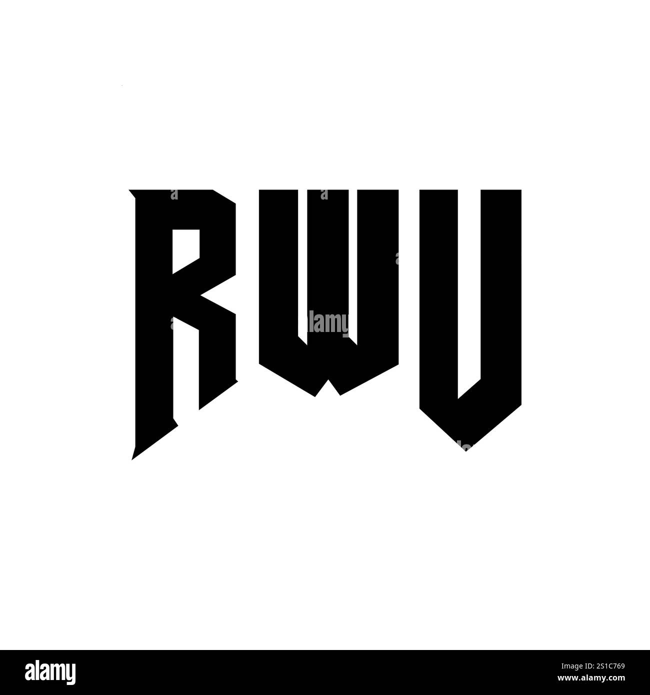 RWU letter logo design for technology company. RWU logo design black ...