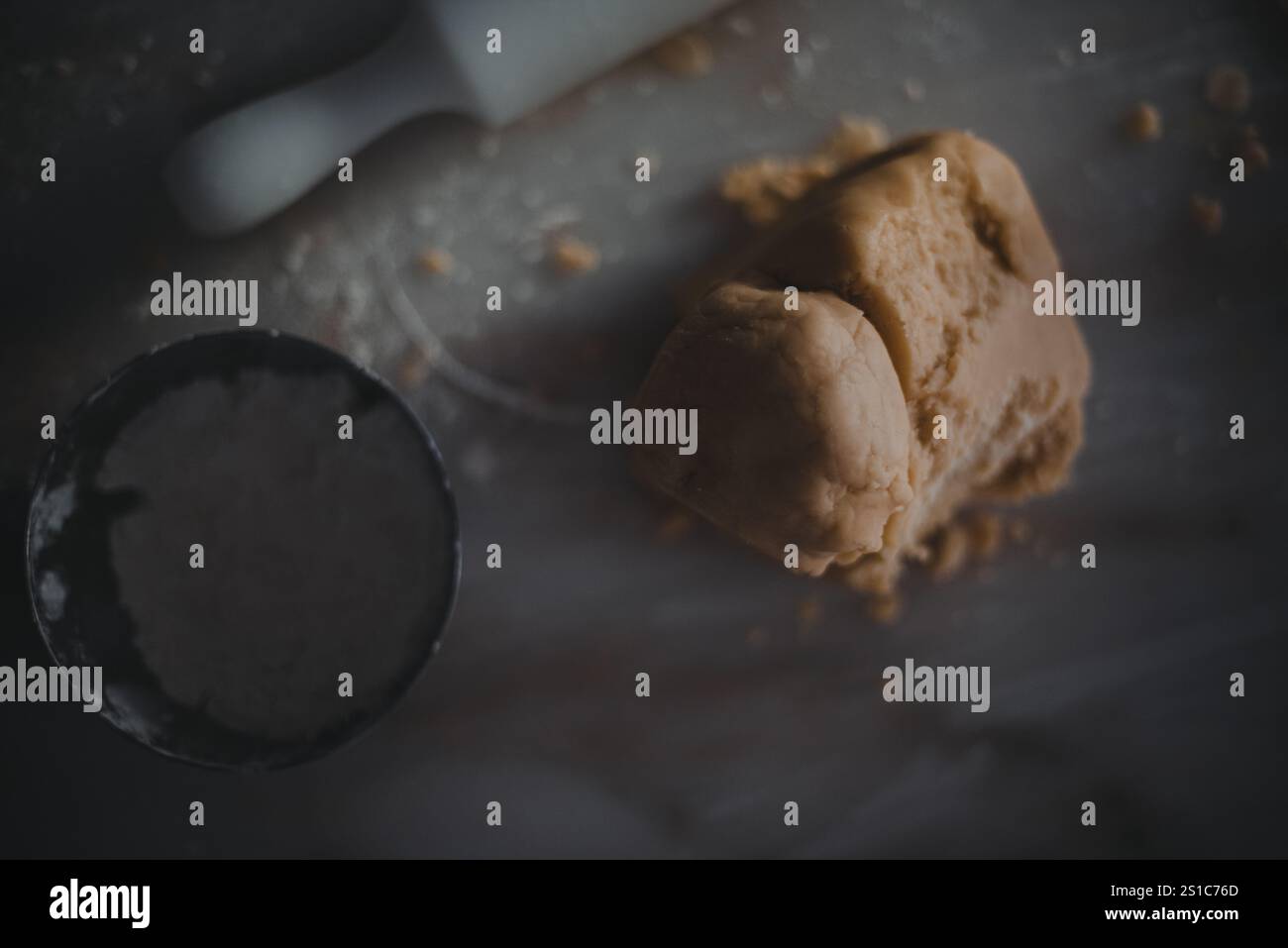 peruvian alfajores (cookies) being prepared to go to the oven, kitchen ...