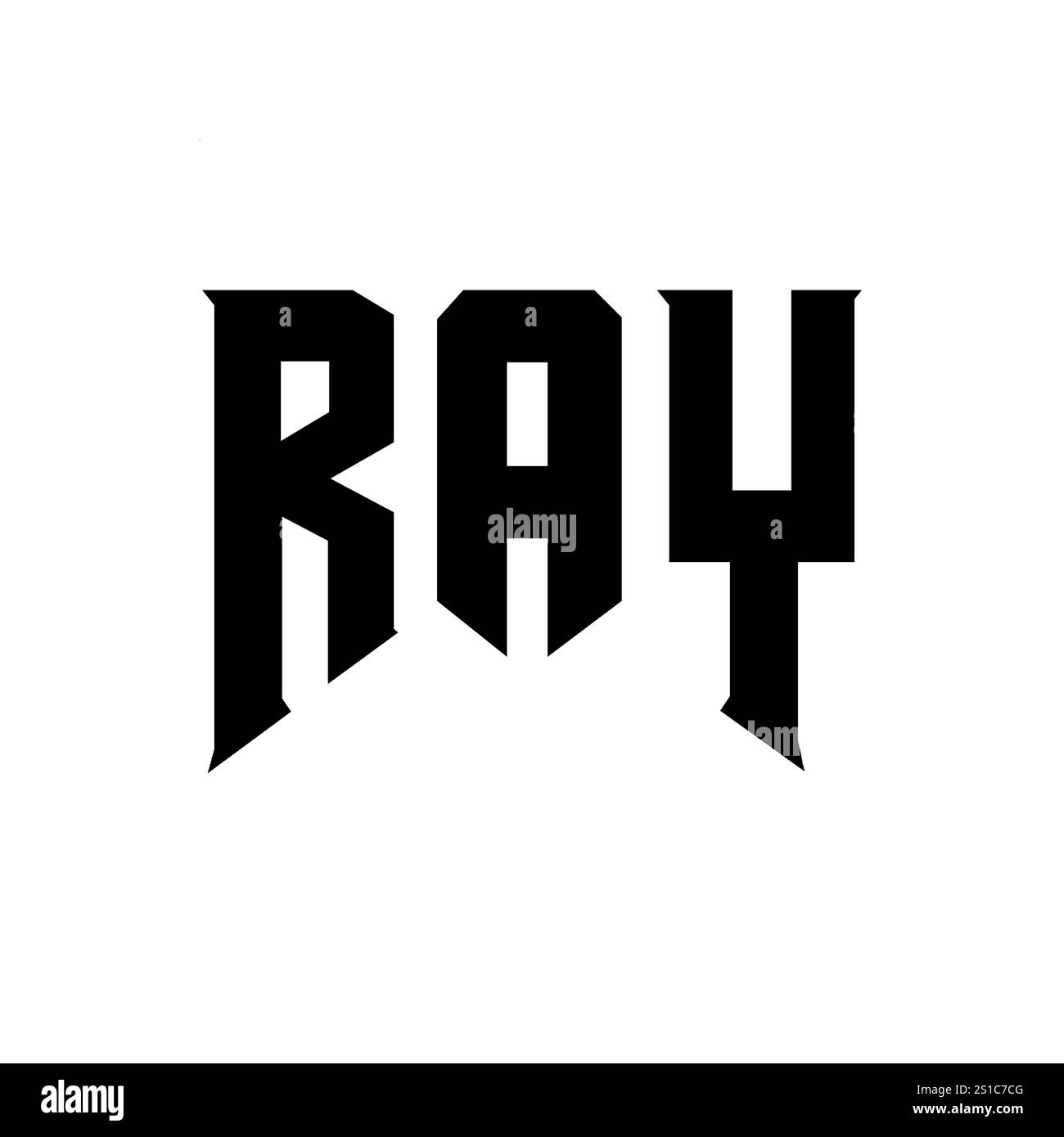RAY letter logo design for technology company. RAY logo design black ...