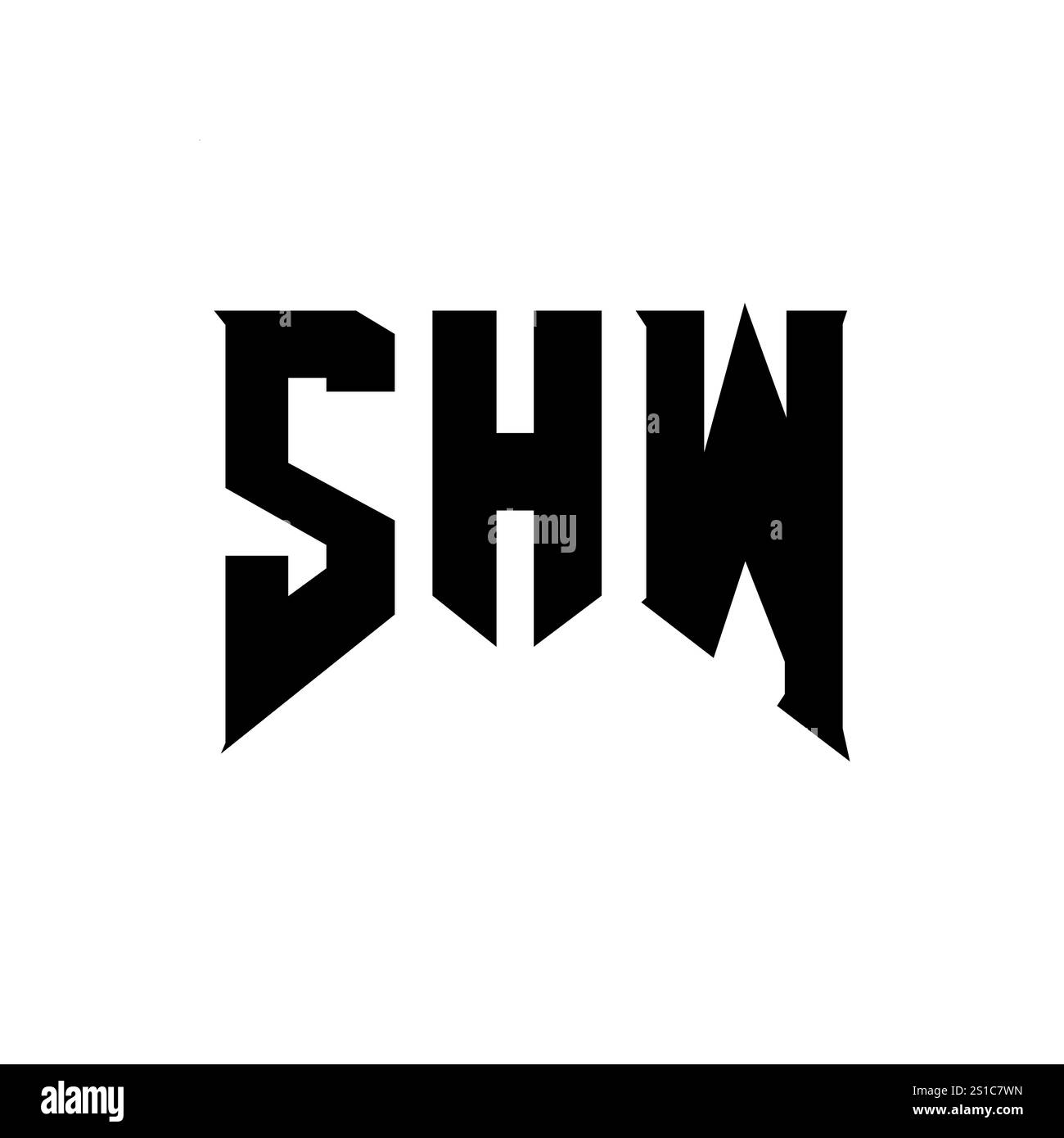 SHW letter logo design for technology company. SHW logo design black ...