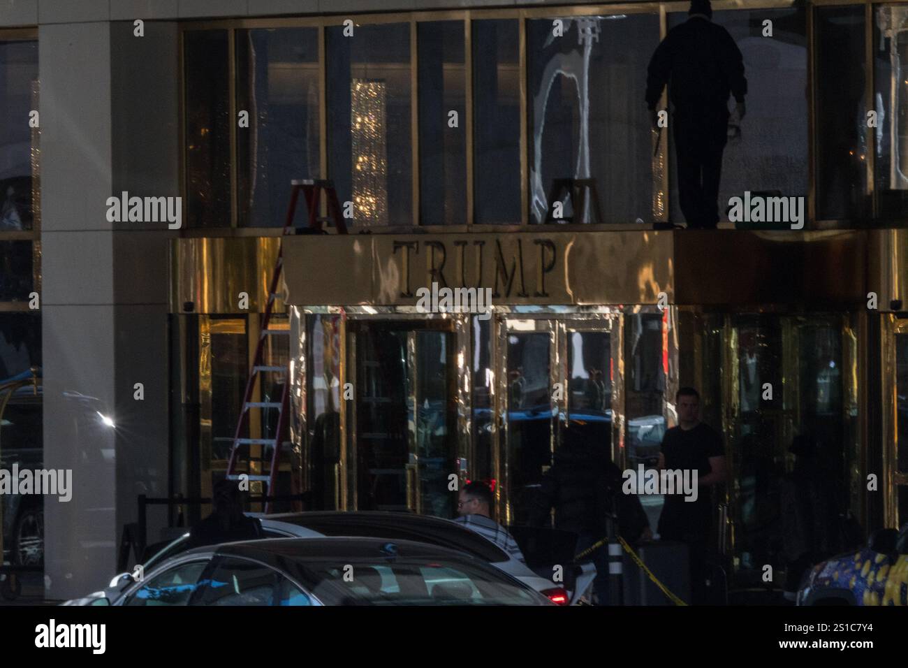 Las Vegas NV: The aftermath of the Tesla CyberTruck explosion at Trump ...