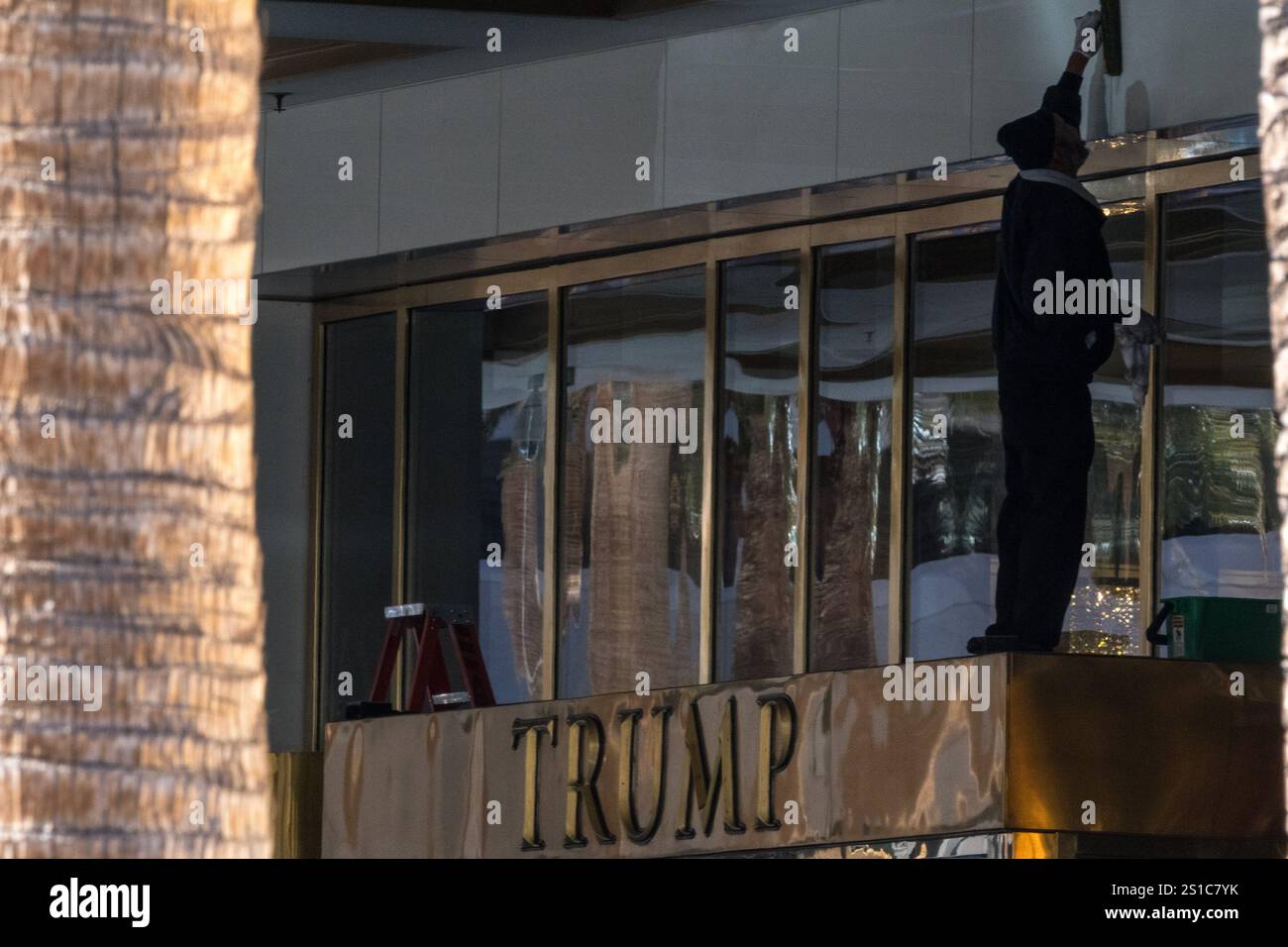 Las Vegas NV: The aftermath of the Tesla CyberTruck explosion at Trump ...