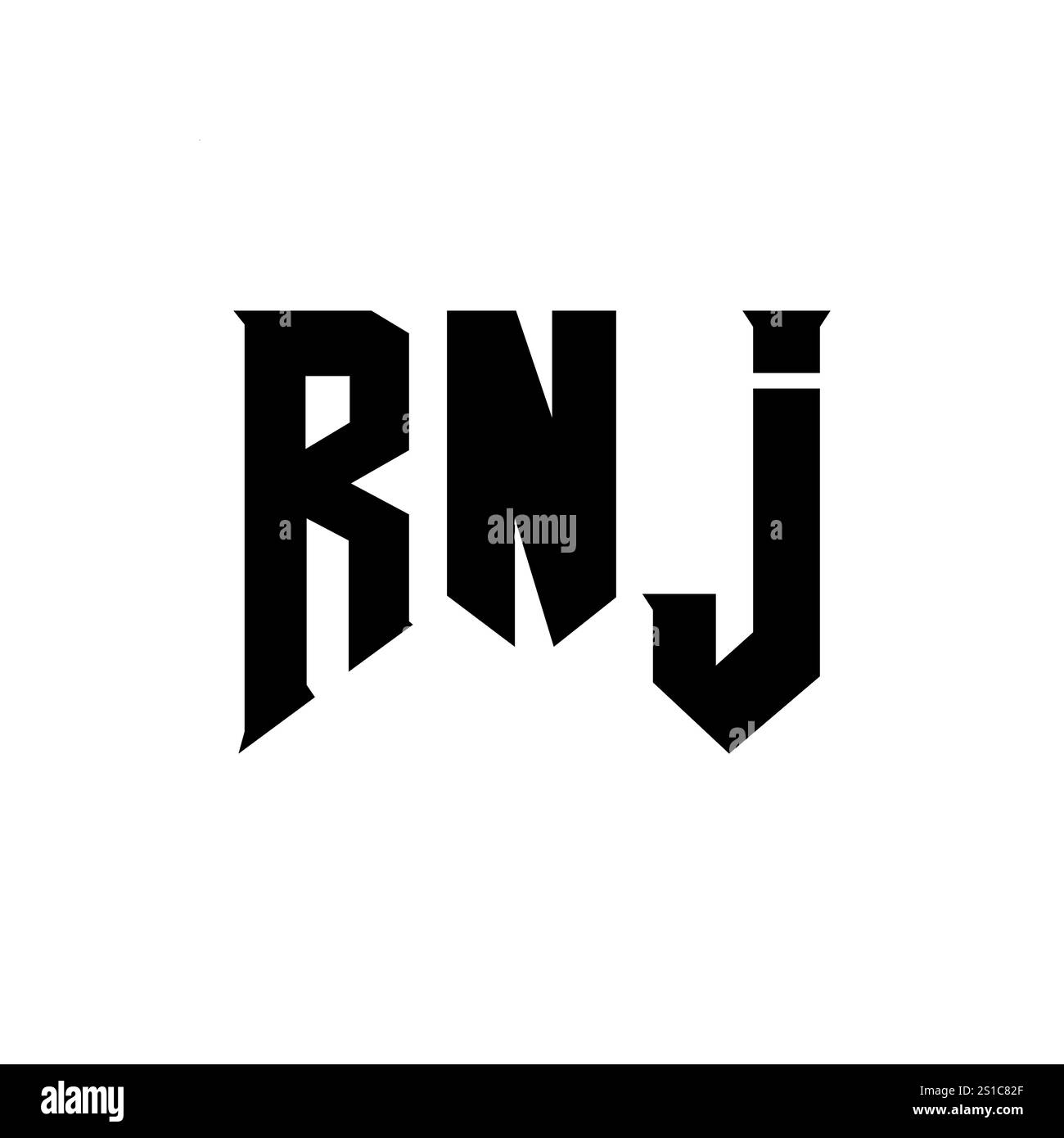 RNJ letter logo design for technology company. RNJ logo design black ...