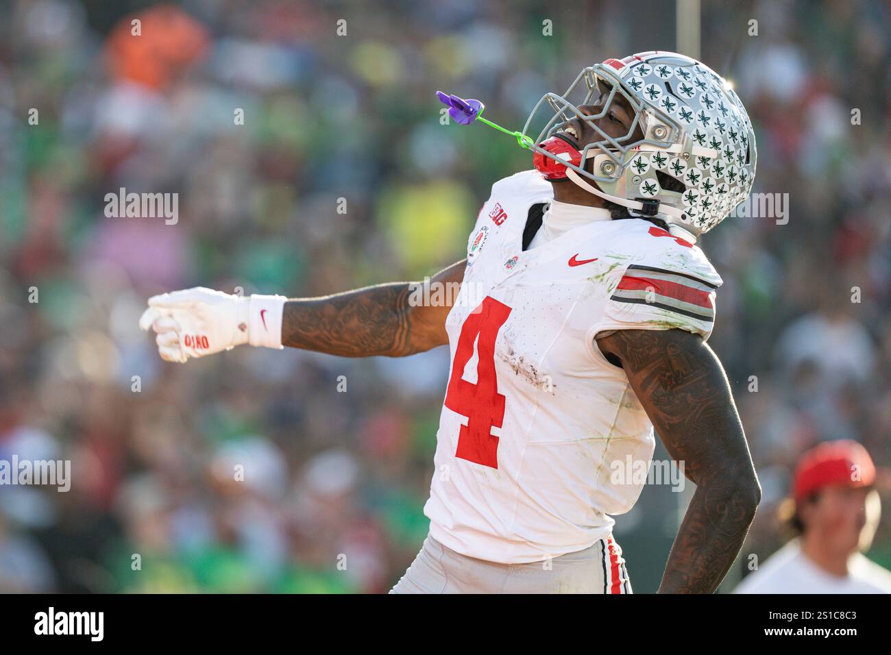 Ohio State Buckeyes wide receiver Jeremiah Smith (4) celebrates during ...