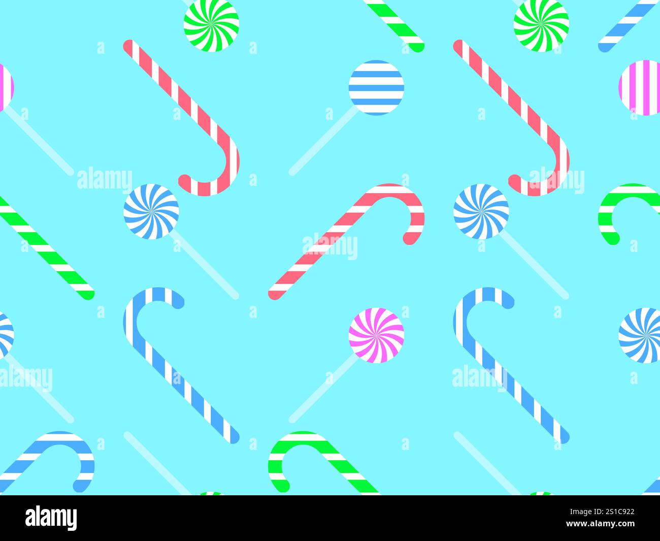 Holiday sweets candy canes seamless pattern. Striped lollipop and candy ...