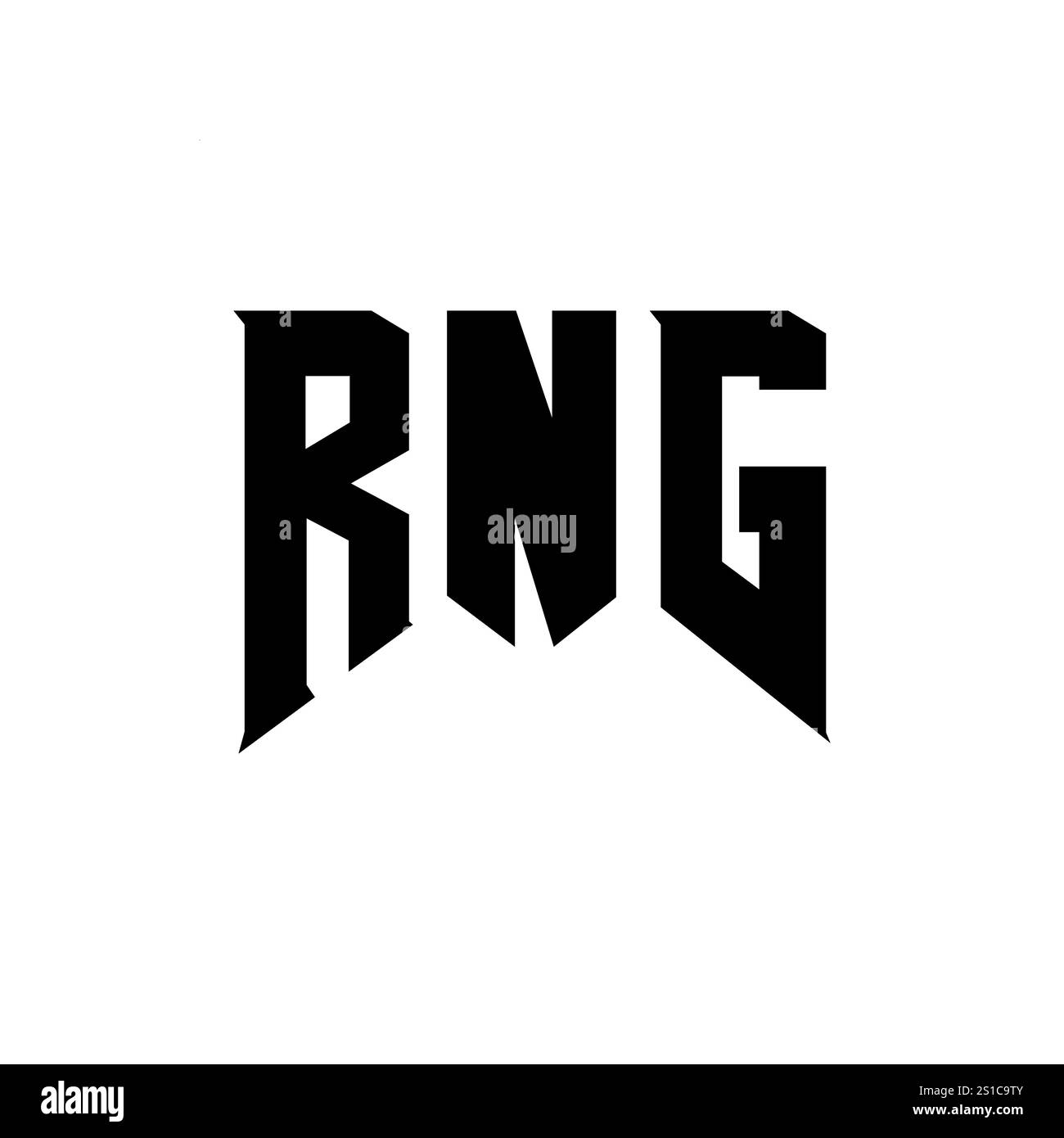 RNG letter logo design for technology company. RNG logo design black and white color combination ...