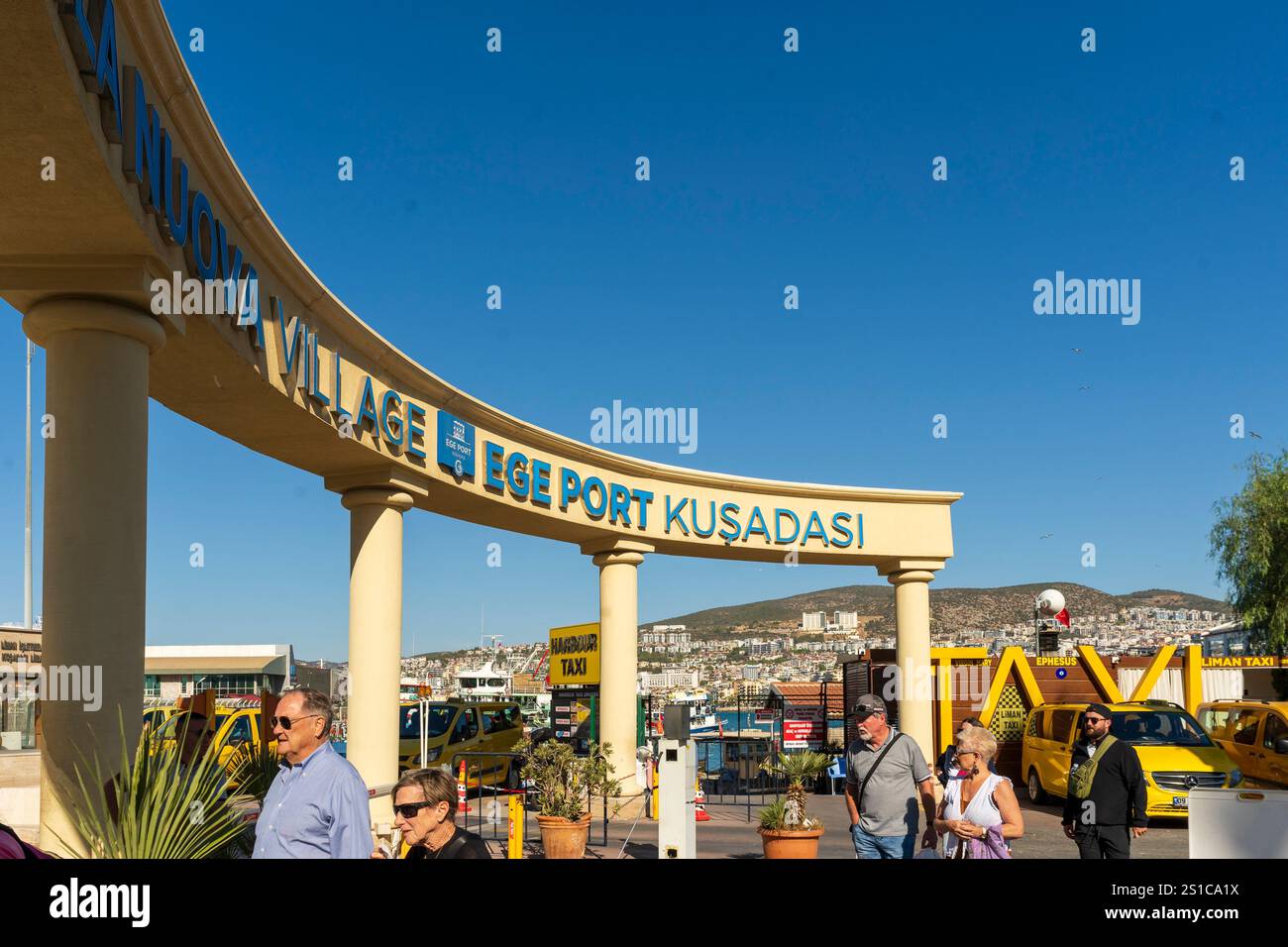Kusadasi, Aydin – TR - Oct 21, 2024 A vibrant entrance to Ege Port in ...