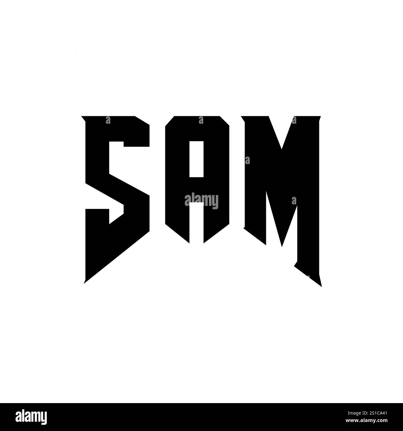 SAM letter logo design for technology company. SAM logo design black and white color combination ...