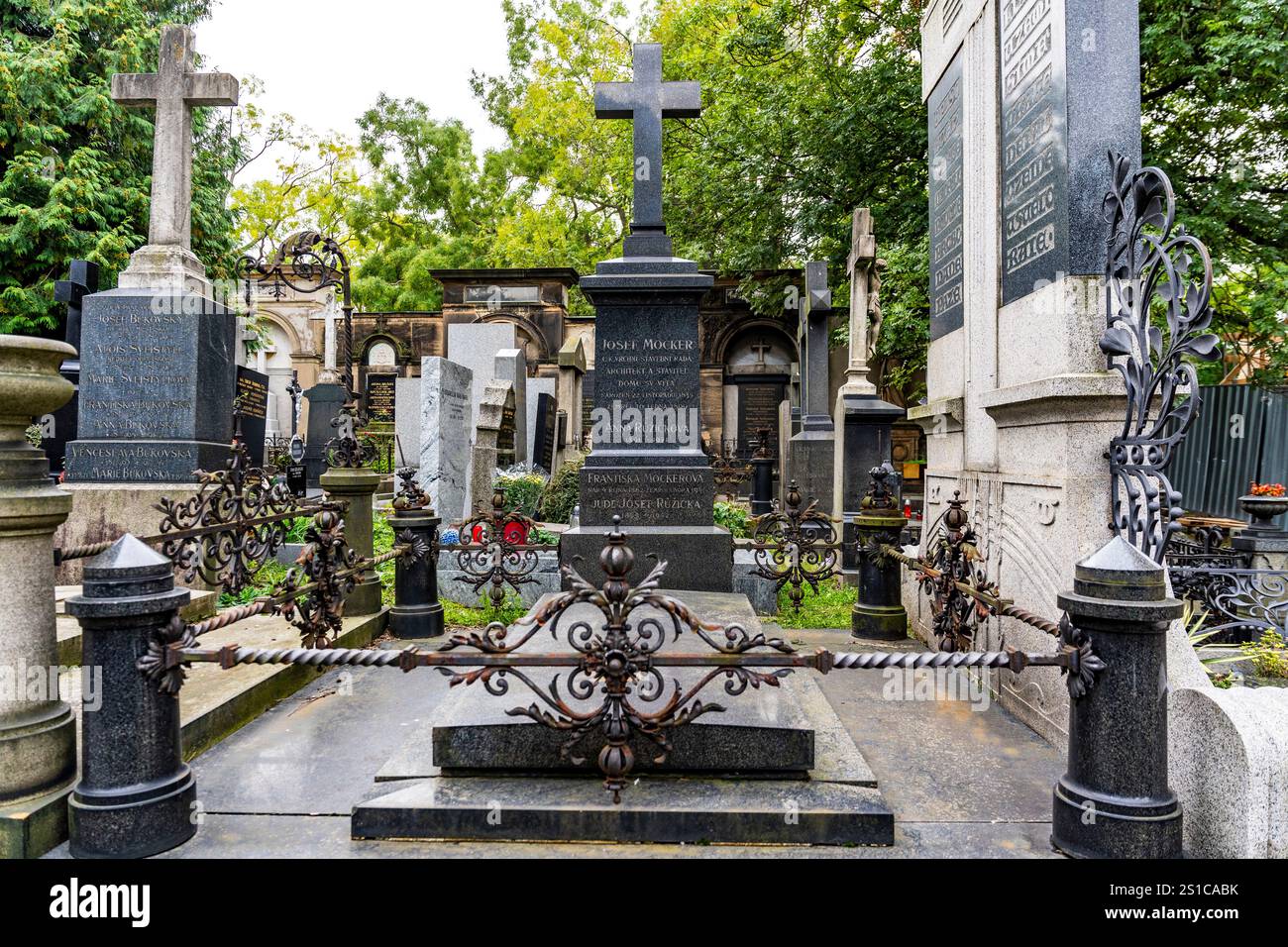 Grave of Bohemian architect Josef Mocker, in the Vyšehrad cemetery on ...