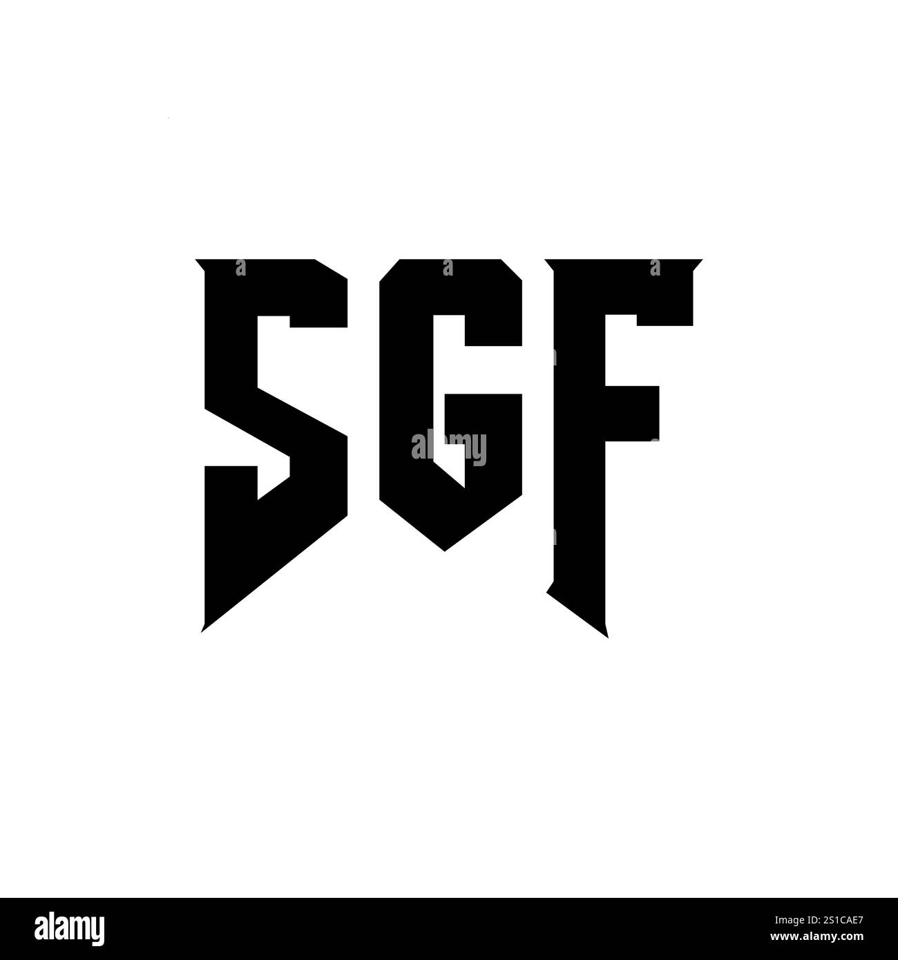 SGF letter logo design for technology company. SGF logo design black and white color combination ...
