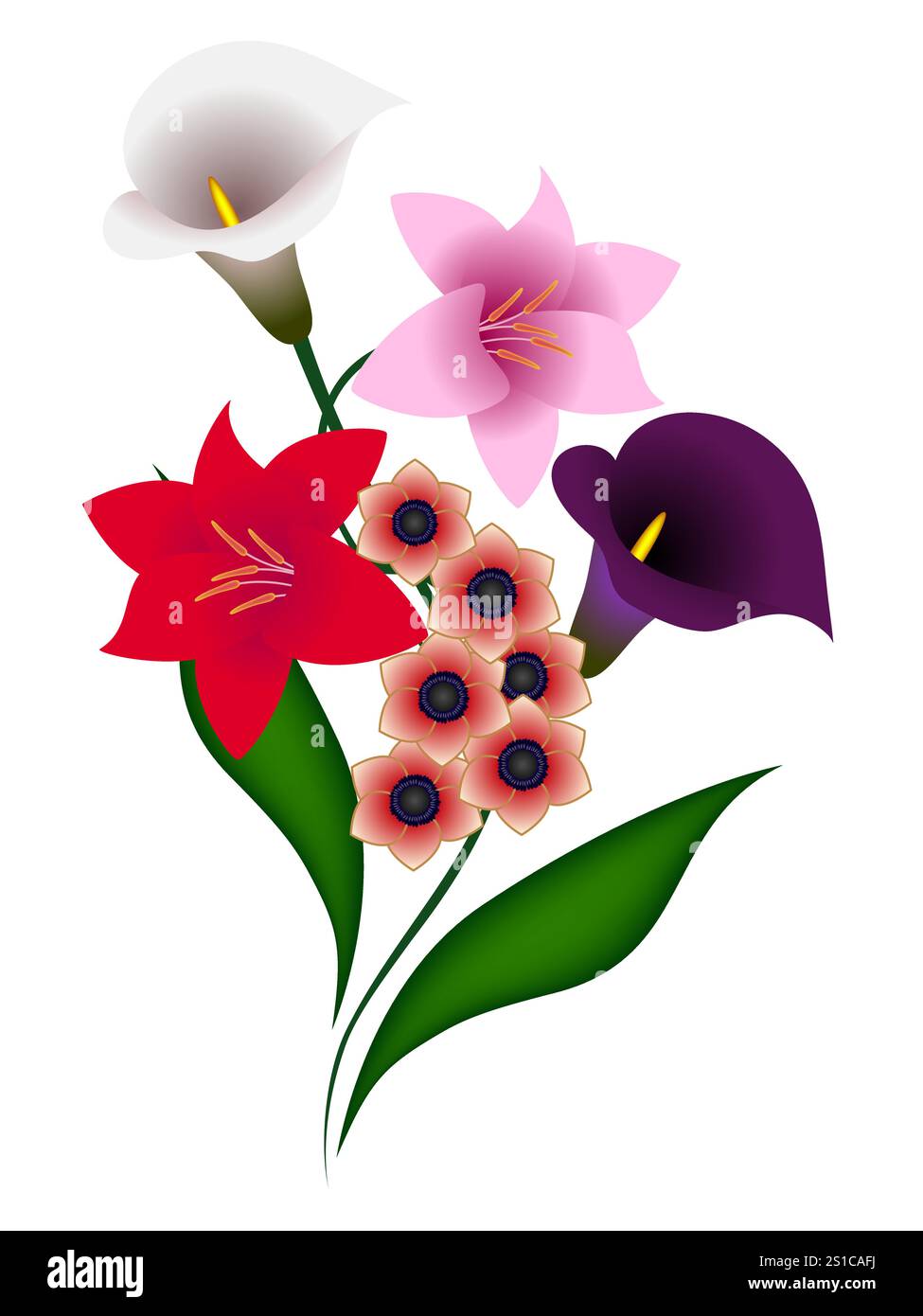 Isolated cute bouquet flowers Stock Vector Images - Alamy